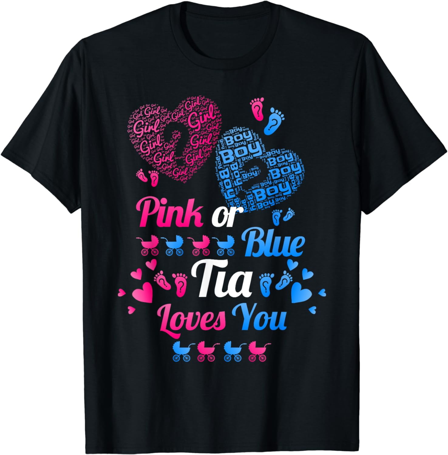 Baby Gender Reveal Party | Pink or Blue Tia Loves You Shirt - Walmart.com