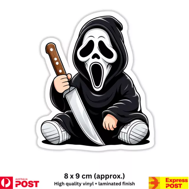 Baby Ghost Face Horror Cute Creepy Scream Movie Sticker Phone Decal ...