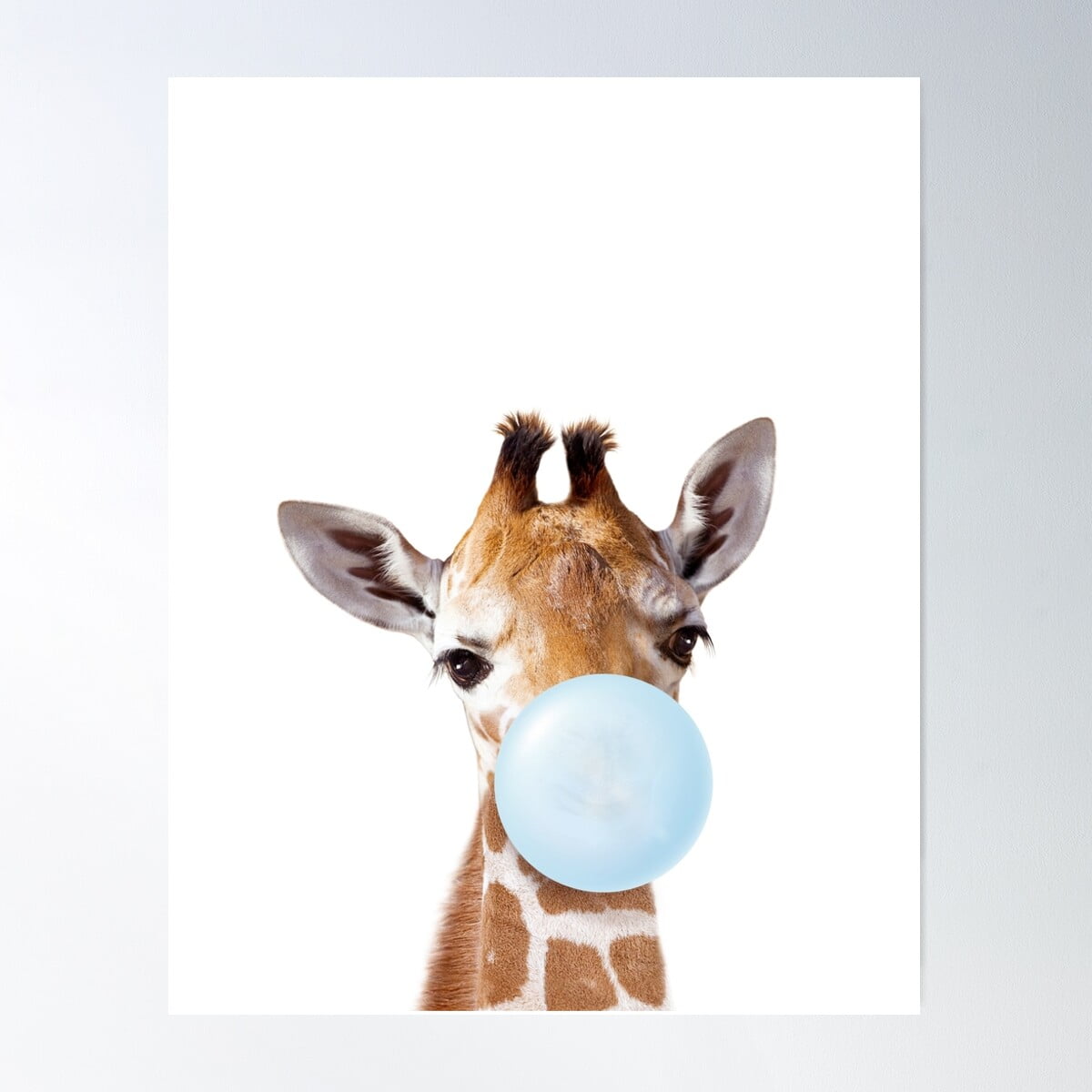 Baby Giraffe Blowing Blue Bubble Gum, Baby Boy, Kids, Nursery, Baby ...