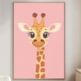 Baby Giraffe Cute Pastel Modern Safari Animal for Room Decor, Stretched ...
