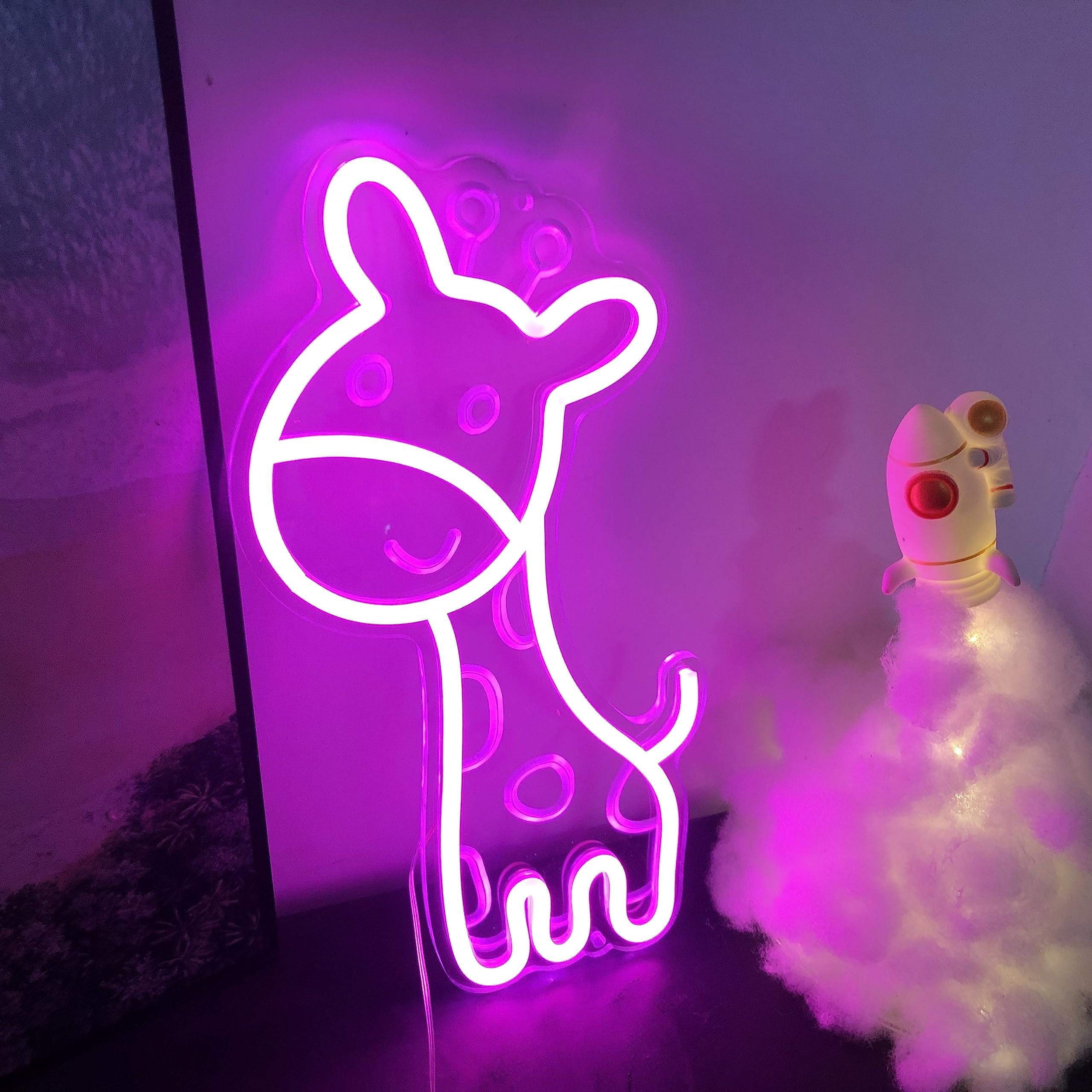 Baby Giraffe Neon Sign Night Light for Kids Gifts LED Giraffe Neon ...