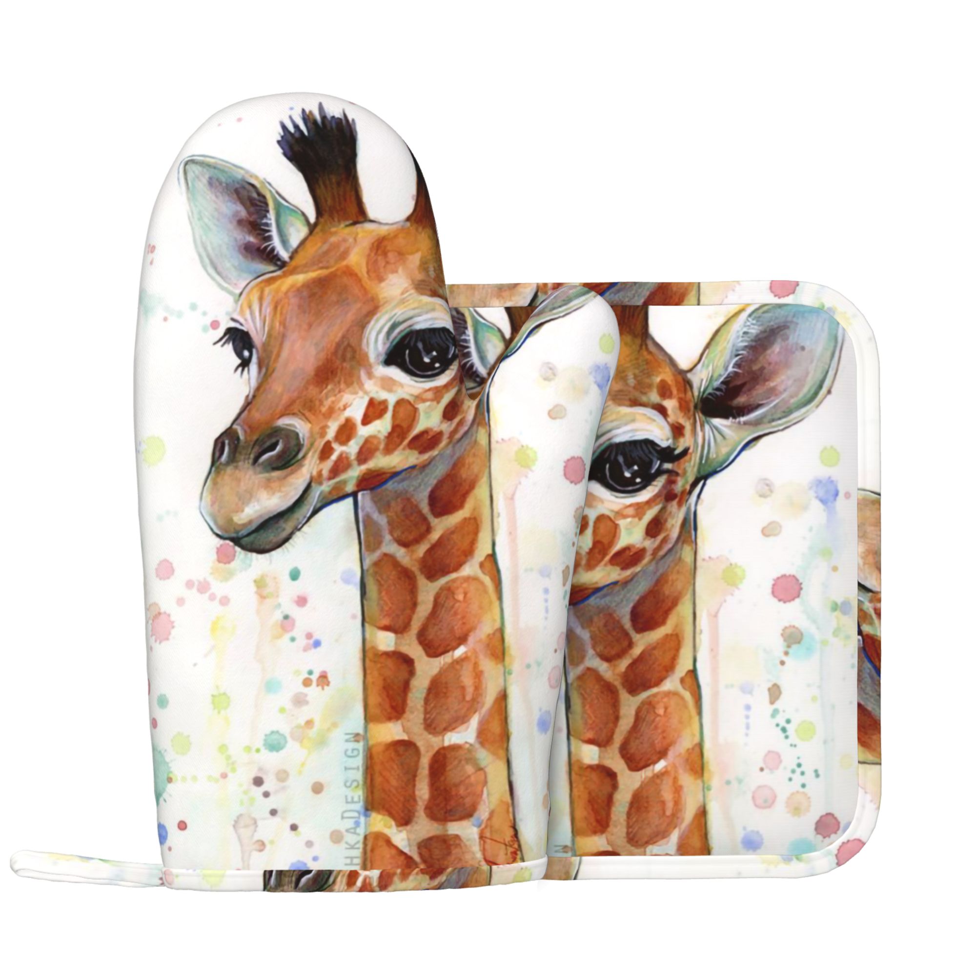 Baby Giraffe Oven gloves, pot clamp set, anti slip cooking gloves ...