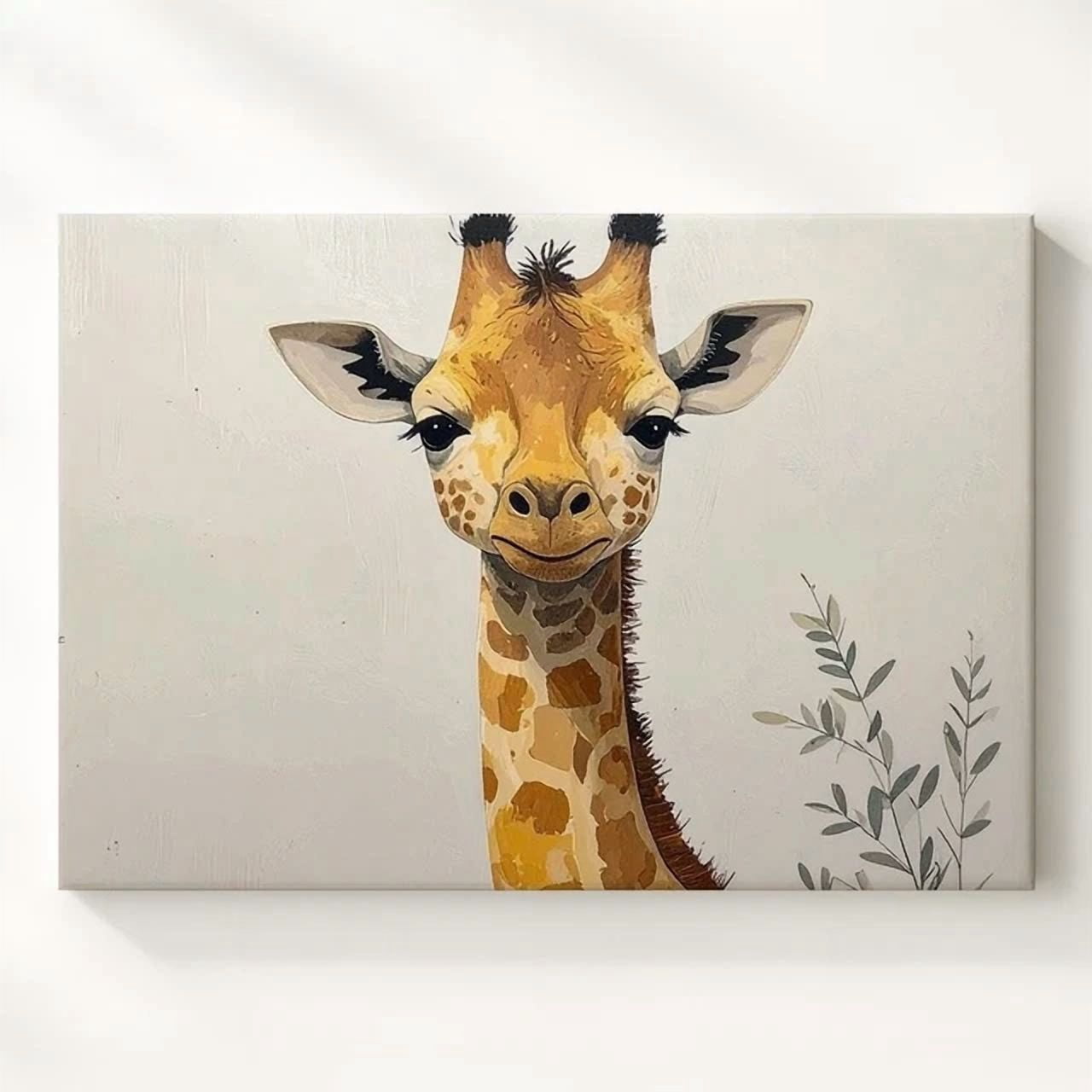Baby Giraffe With Branch Posterpastel Nursery Wall Art Home Decor ...