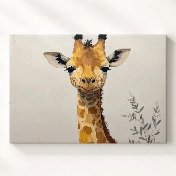 Baby Giraffe With Branch Posterpastel Nursery Wall Art Home Decor ...