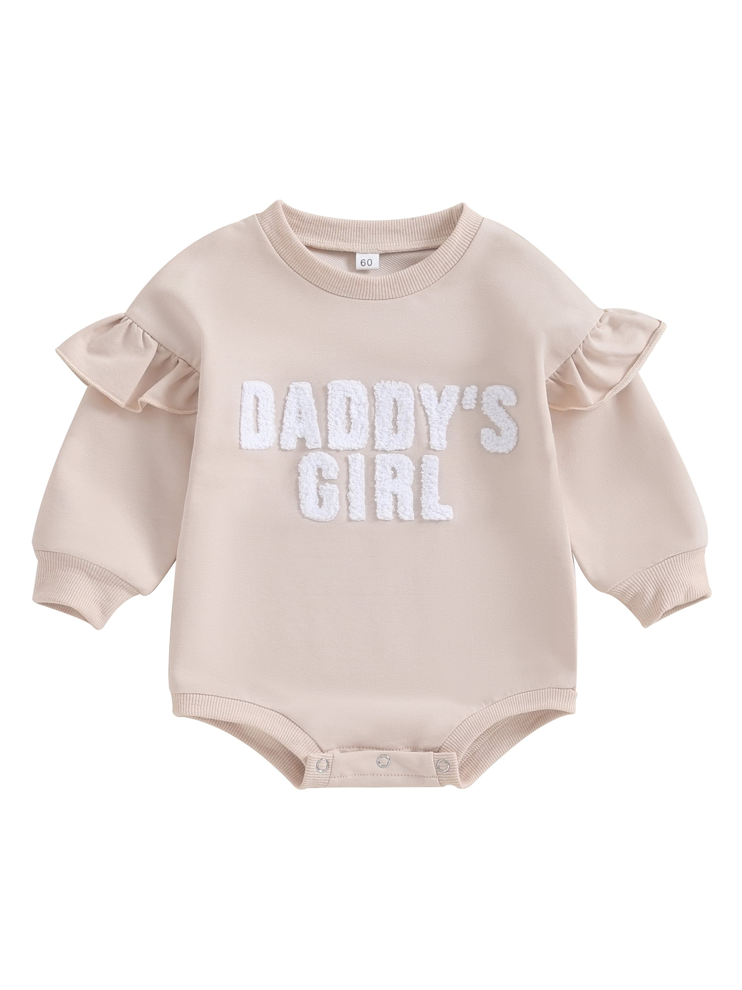 Baby Giris Oversized Sweatshirt Romper Long Sleeve Bubble Daddy's Girl Bodysuits Sweater Onesie ...
