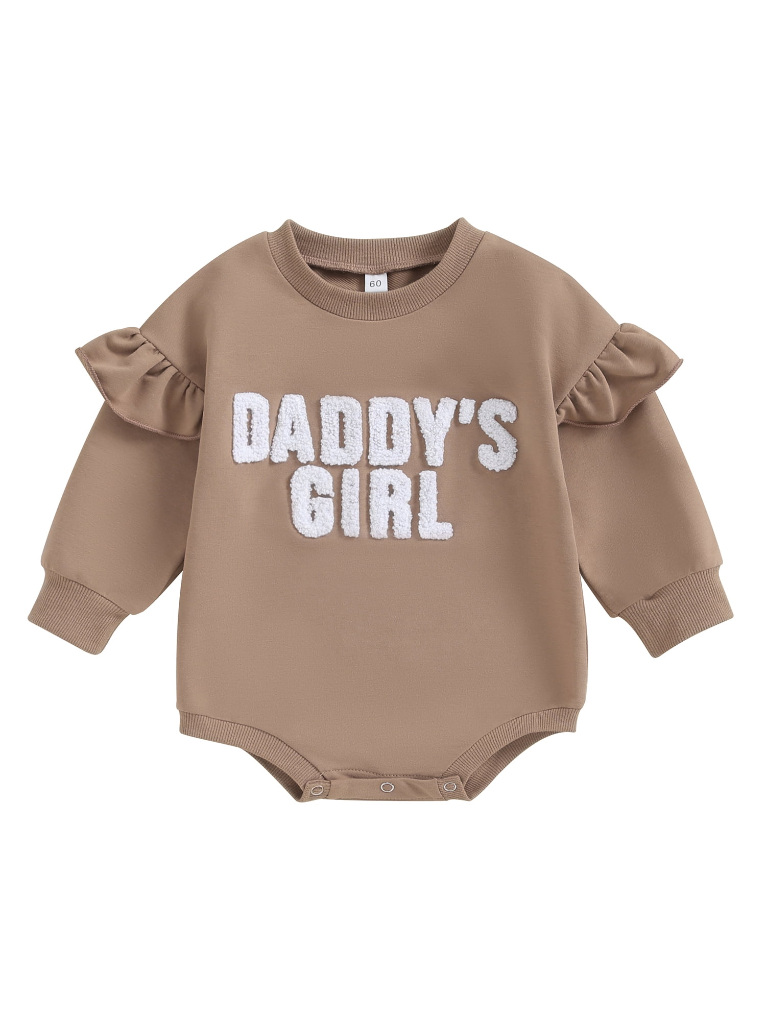 Baby Giris Oversized Sweatshirt Romper Long Sleeve Bubble Daddy's Girl Bodysuits Sweater Onesie ...