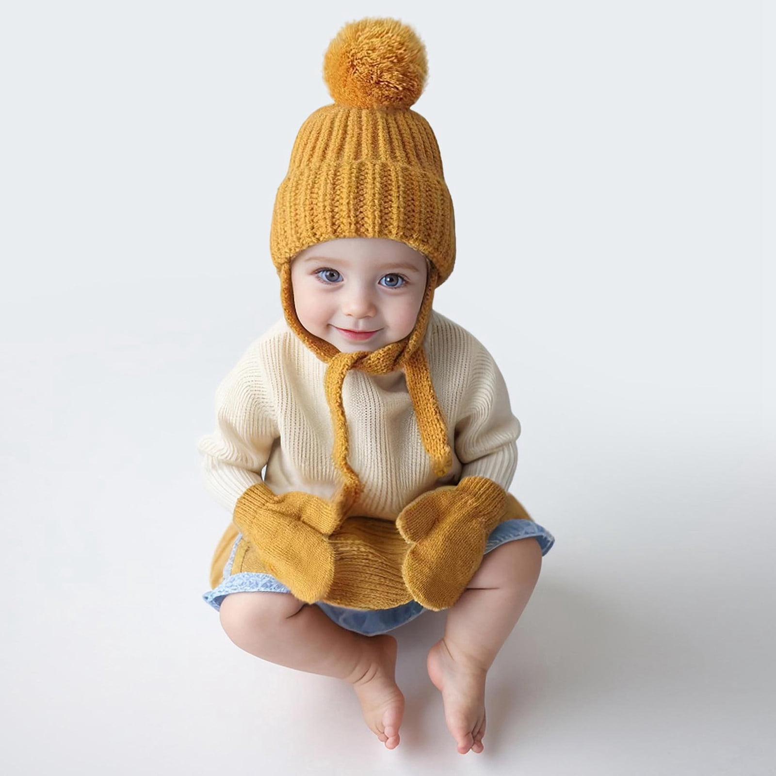 Baby Girl Beanie Toddler Warm Windproof Knitted Beanie Hats for New ...