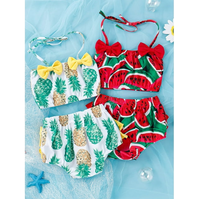 Baby Girl Bikini Sets Kids Halter Top Swimming Suit 2 Pieces Swimwear ...