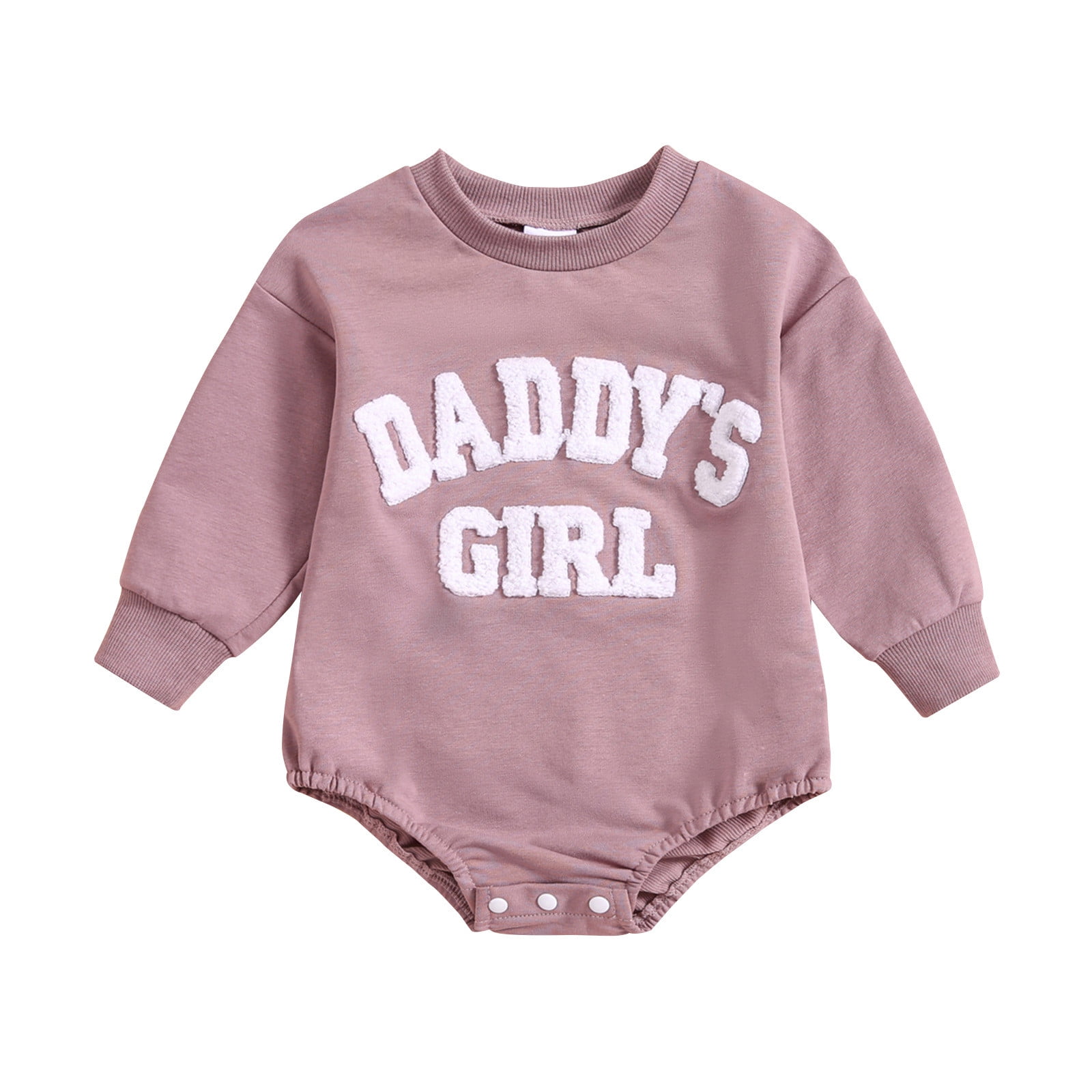 Baby Girl Bodysuits Onesies Clothes Long Sleeve Crewneck Letter Embroidery Sweatshirt Oversized ...