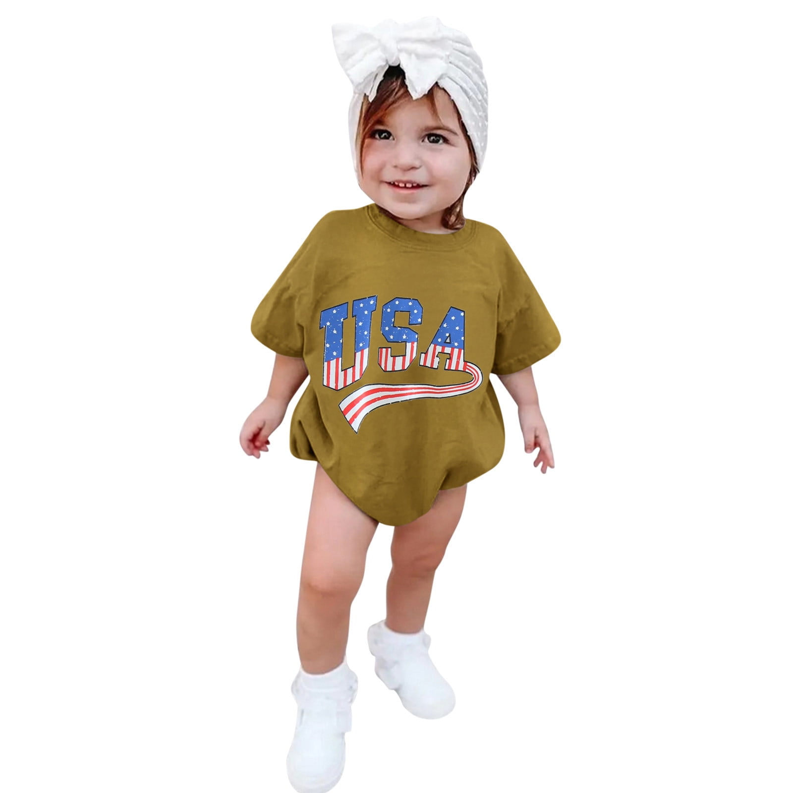 Baby Girl Boy Clothes Boys Girls Independence Day Romper Letter Printed ...