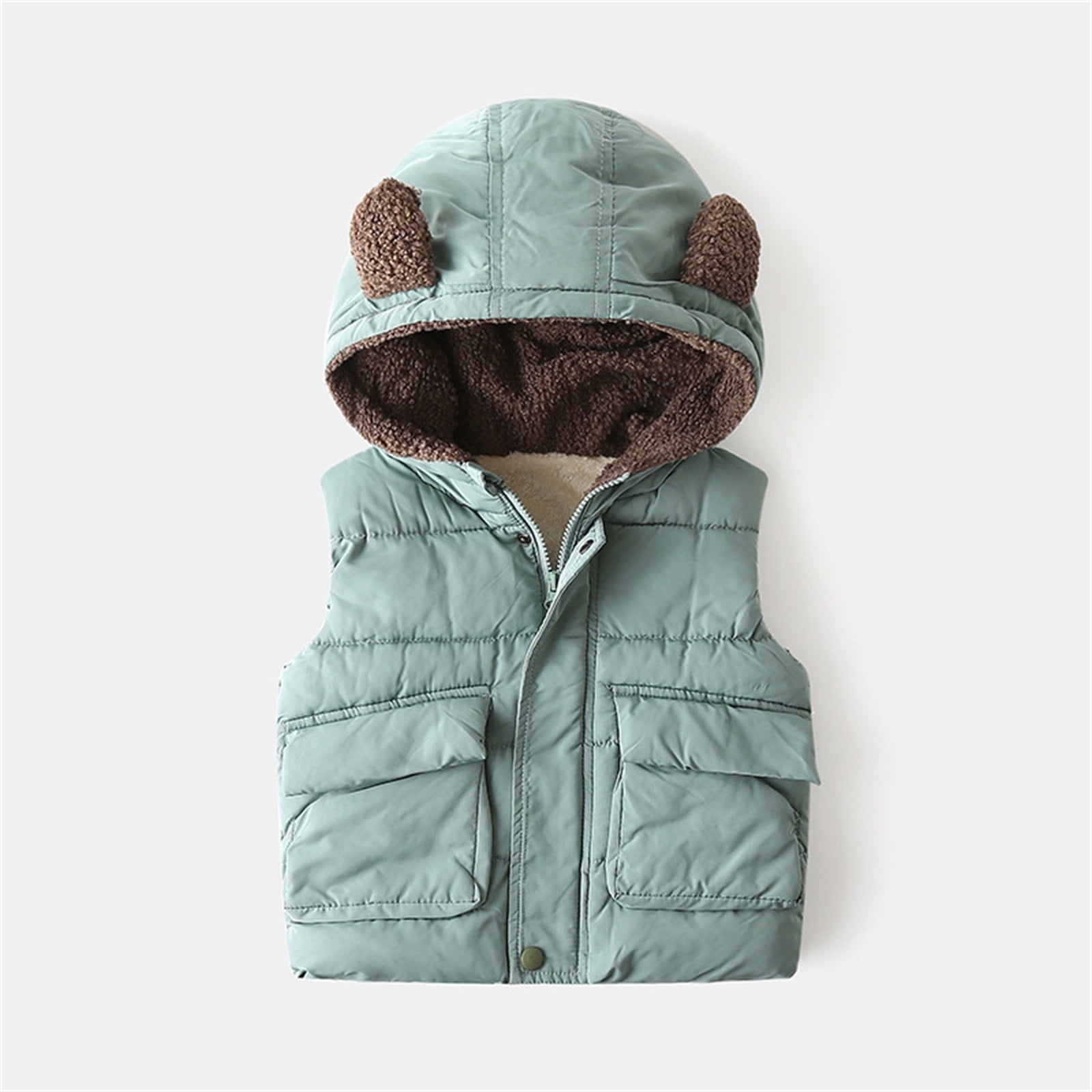 Baby Girl Boy Vest Kids Winter Vest Cute Jacket Sleeveless with Hood ...