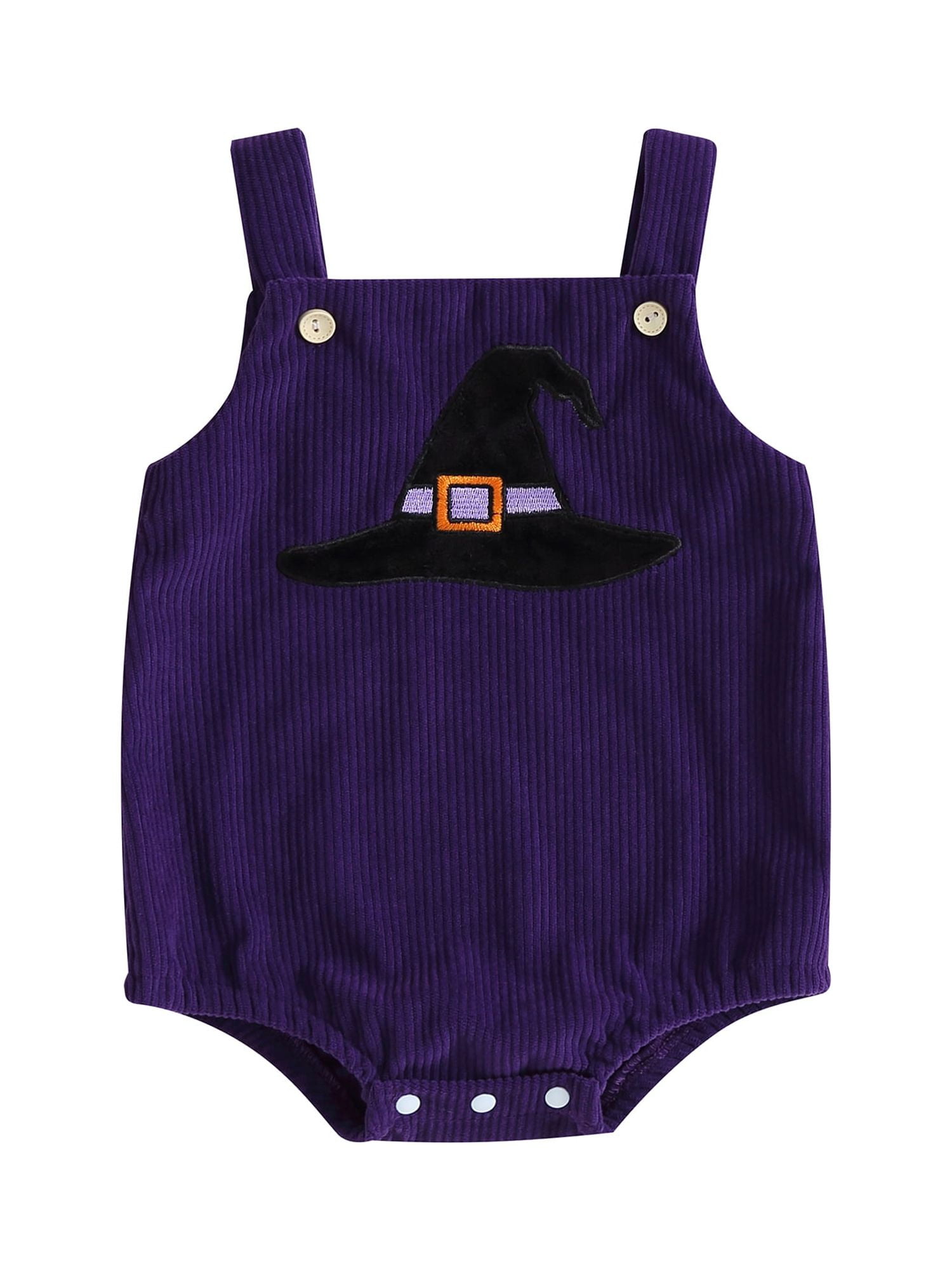 Baby Girl Boy Halloween Outfit Pumpkin Ghost Romper Corduroy Overalls Sleeveless Straps ...
