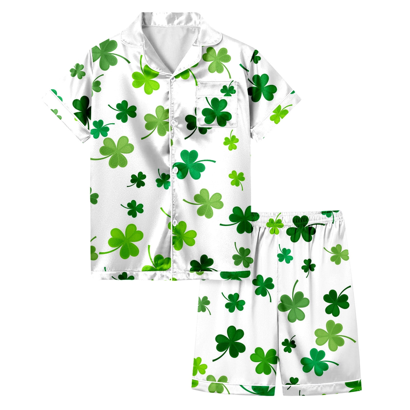 Baby Girl Boys Pajama Set Soft 2 Piece St. Patrick's Day Pjs ' Printed Short Sleeve Button Top ...