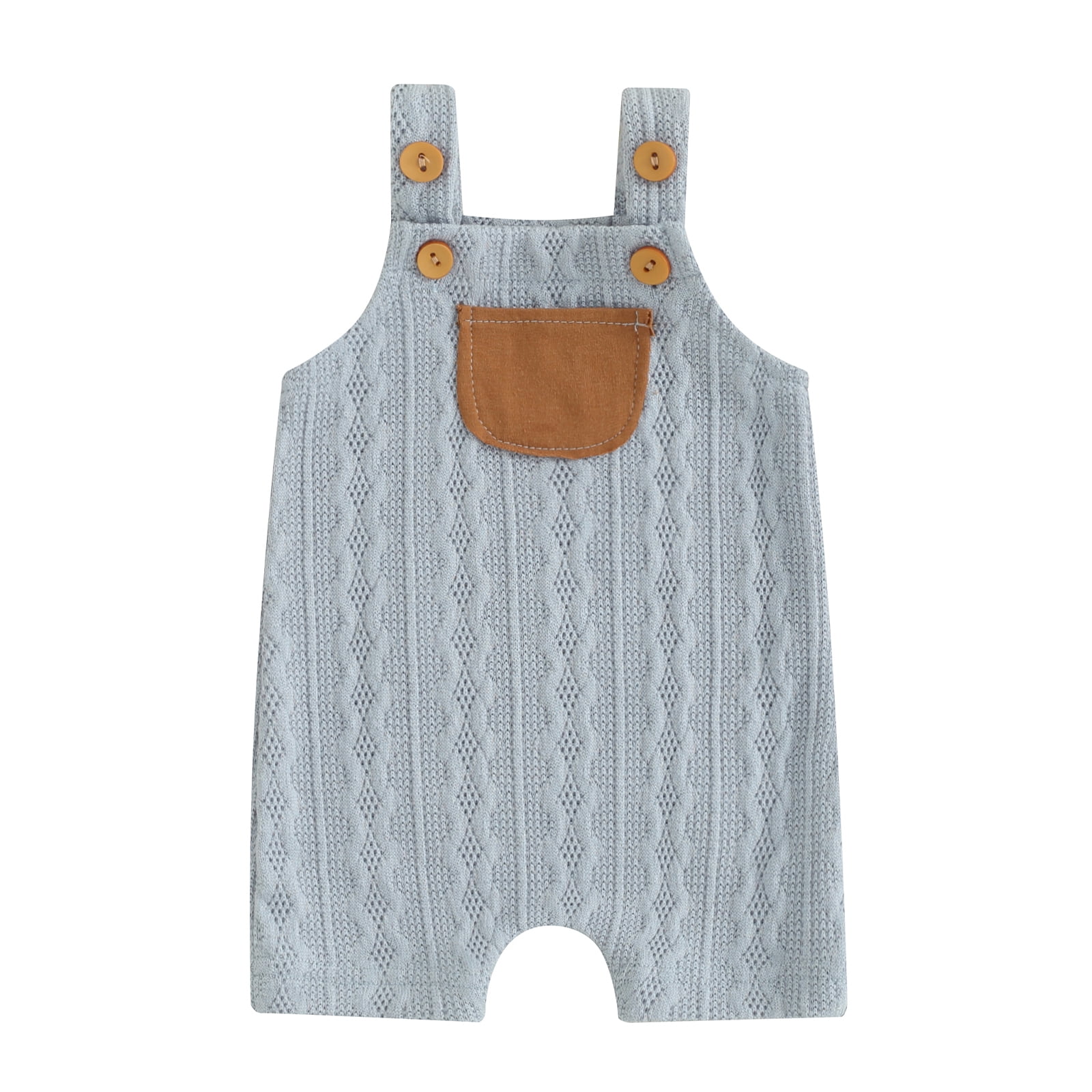 Baby Girl Boys Romper Contrast Pocket Breathable Sleeveless Jumpsuits ...