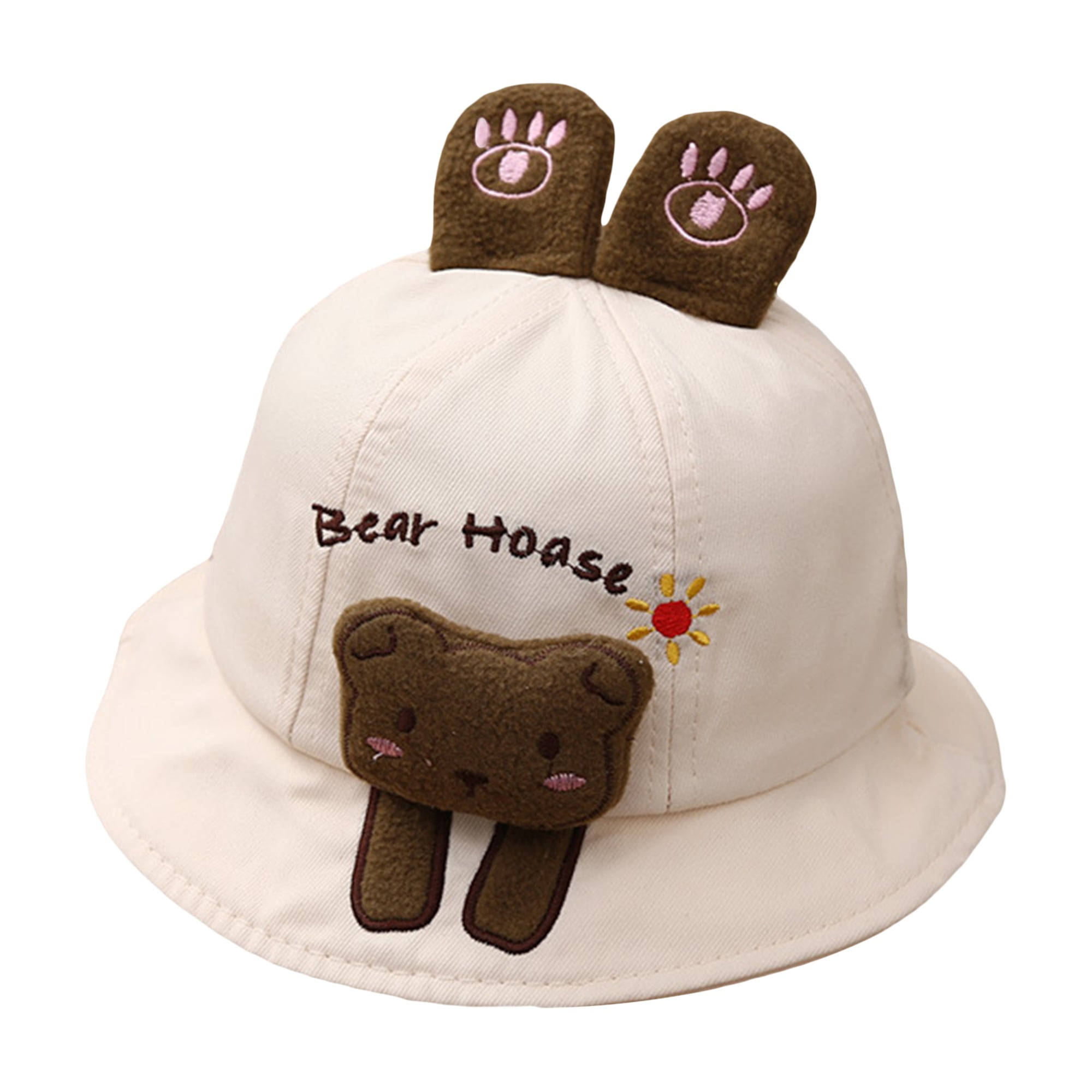 Baby Girl Boys Sun Hat Infant Bucket Hats Wide Brim 3D Plush Cartoon ...