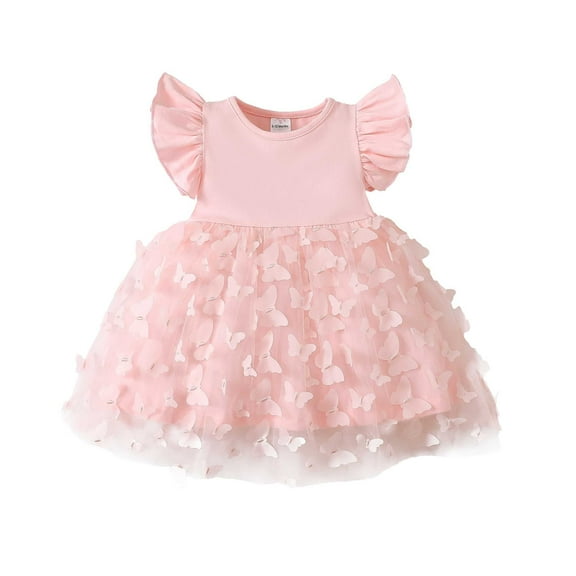 Ccpelsie Toddler Girl Butterfly Dress Tutu Ruffle Sleeveless Dresses ...