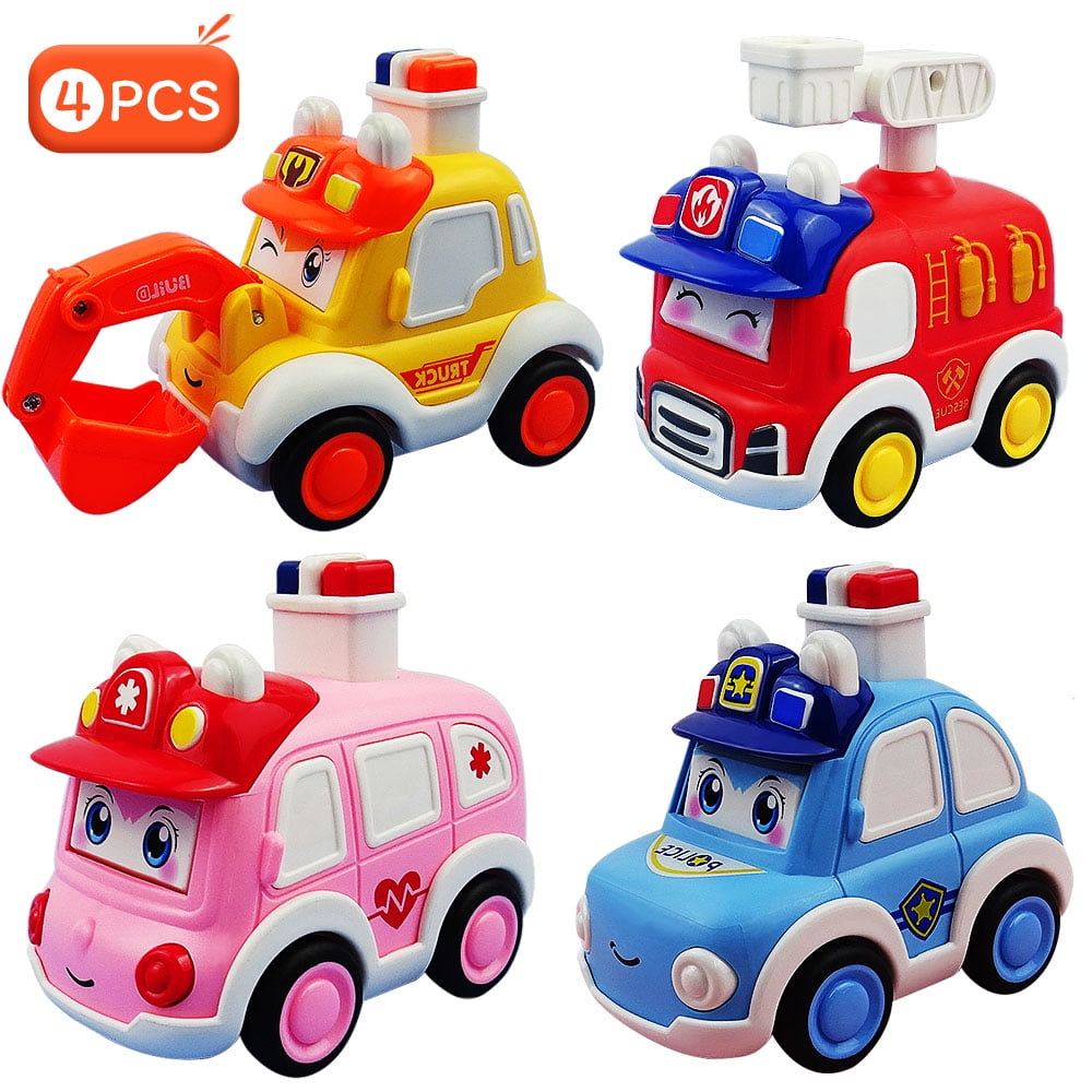 SUTENG Baby Toys: Wind Up Cartoon Car Set for 1-2 Year Old Boys and ...