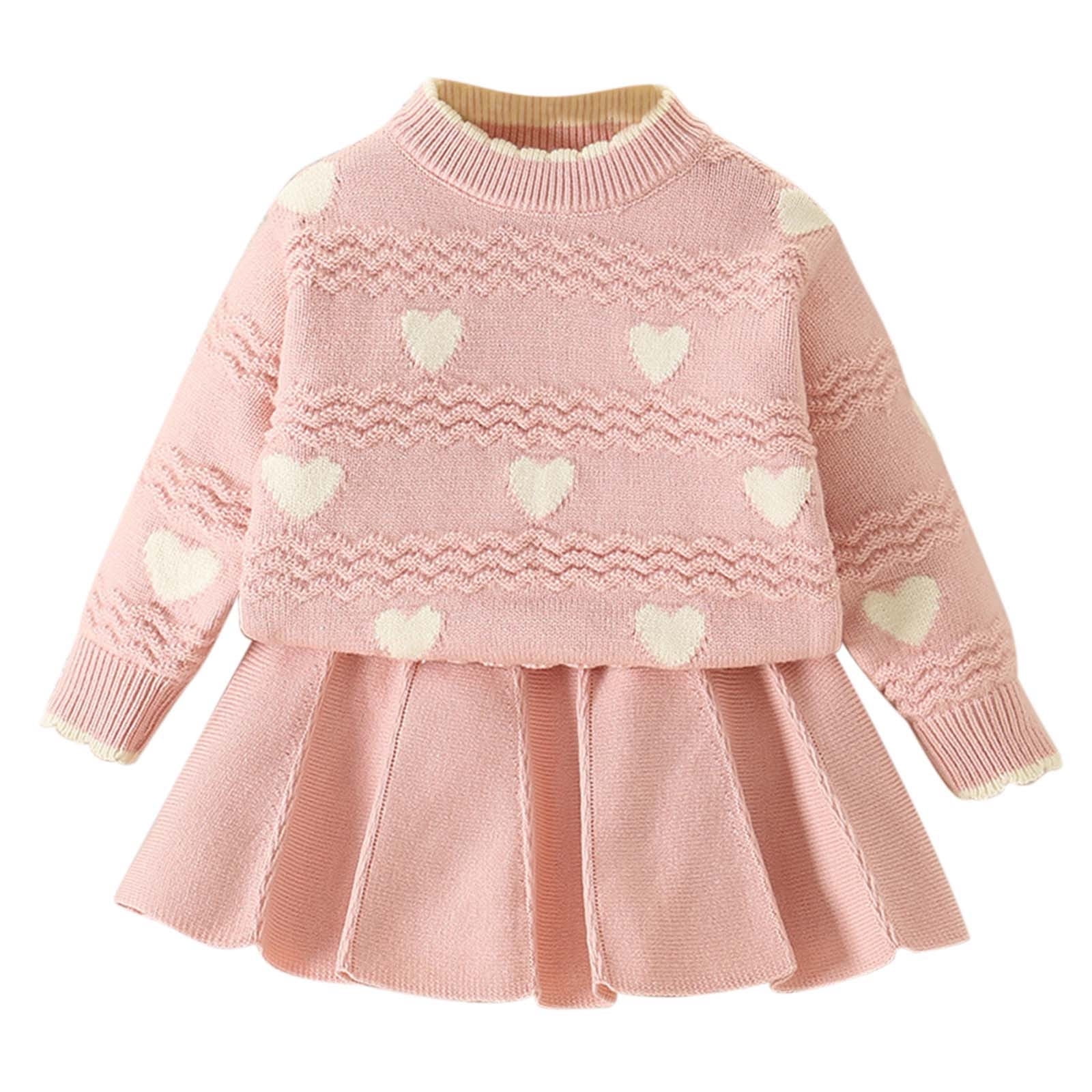 Baby Girl Casual Outfit Sets Knit Long Sleeve Pullover Sweater and ...