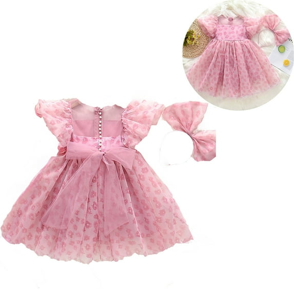 Baby Girl Christmas Outfit Pink Long Sleeve Christmas Dress for Kids ...