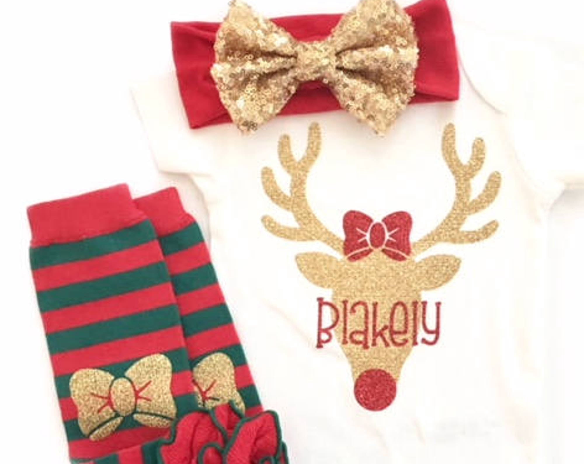 Baby Girl Christmas Outfit Reindeer Christmas Outfit Newborn Christmas ...