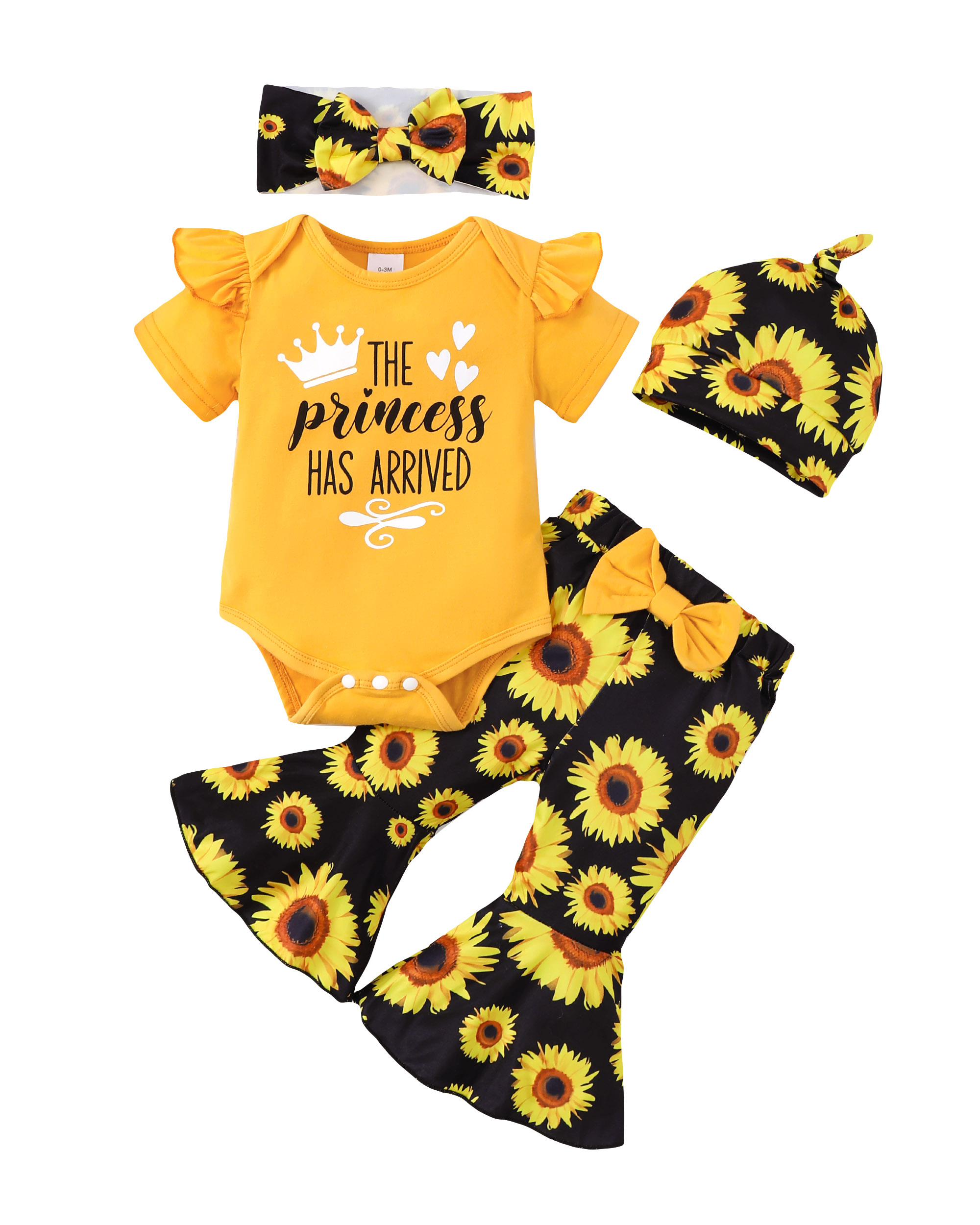 Bilo Infant Baby Girl Floral Pattern Long Sleeve Hoodie and Pants 3 pcs ...