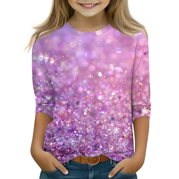 Baby Girl Clothes 3/4 Sleeve Round Neck Shirts Pullover Blouses Summer ...