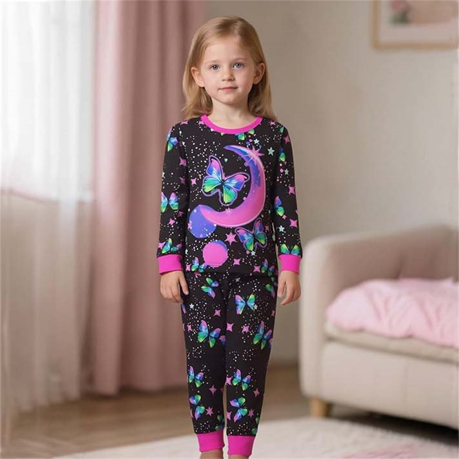 Baby Girl Clothes Butterfly Print 2 Piece Set Casual Playwear Girls ...