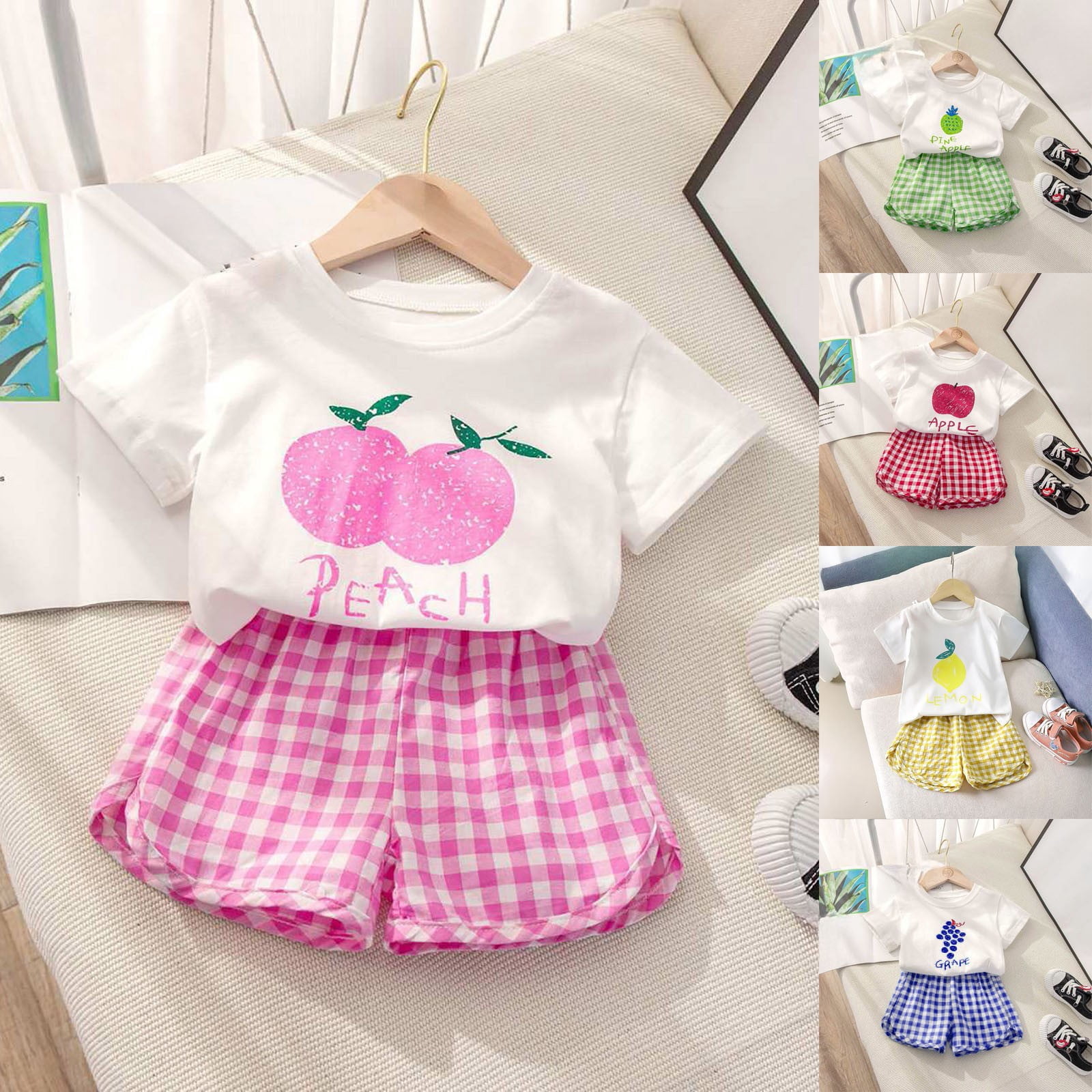 Baby Girl Clothes Infant Summer Outfits Set Ruffle Sleeve Tops Shirts ...