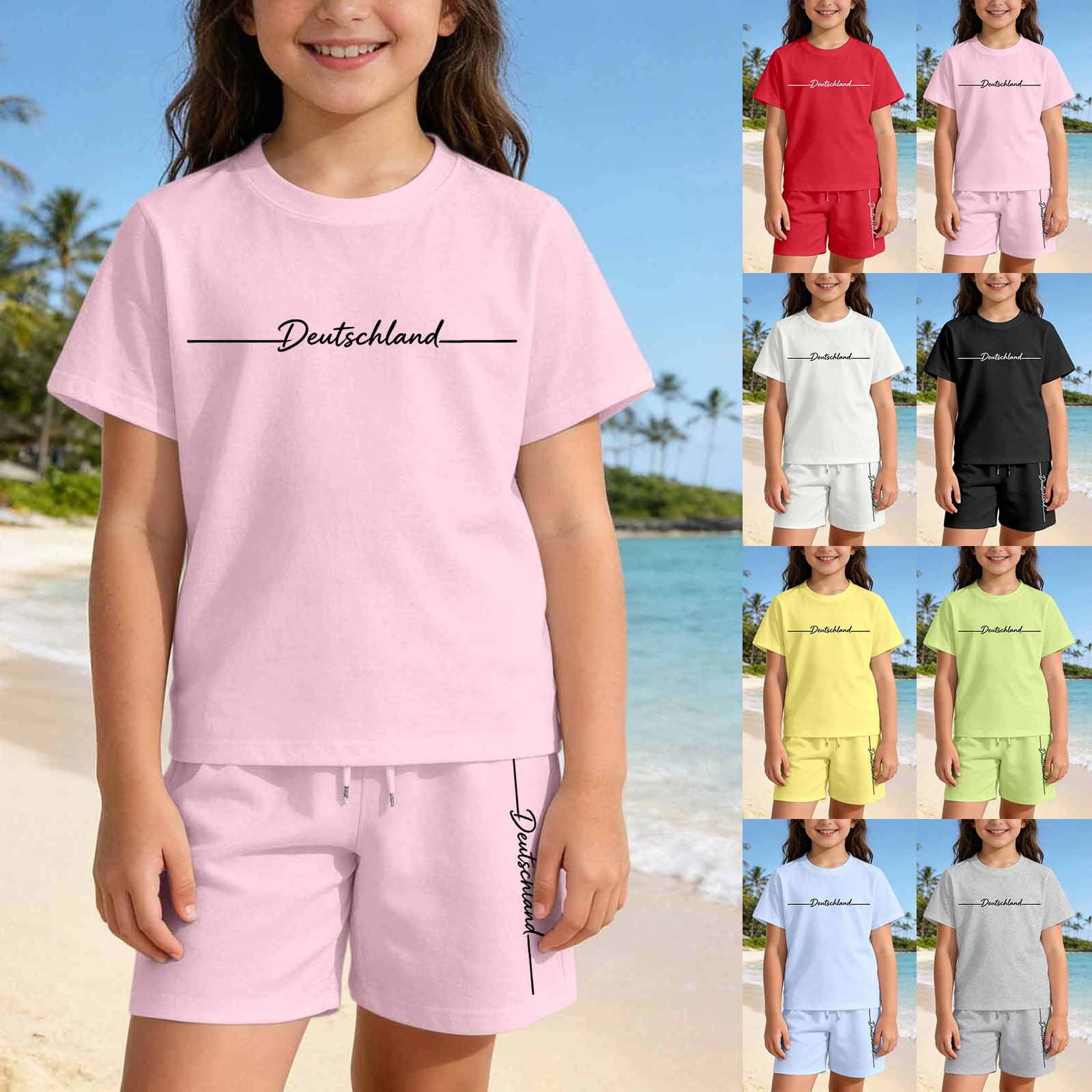Baby Girl Clothes Kids Lightweight Letter Print Short Sleeve Comfort ...