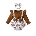 Baby Girl Clothes Ribbed Long Sleeve Faux-Two Rainbow Print Romper ...