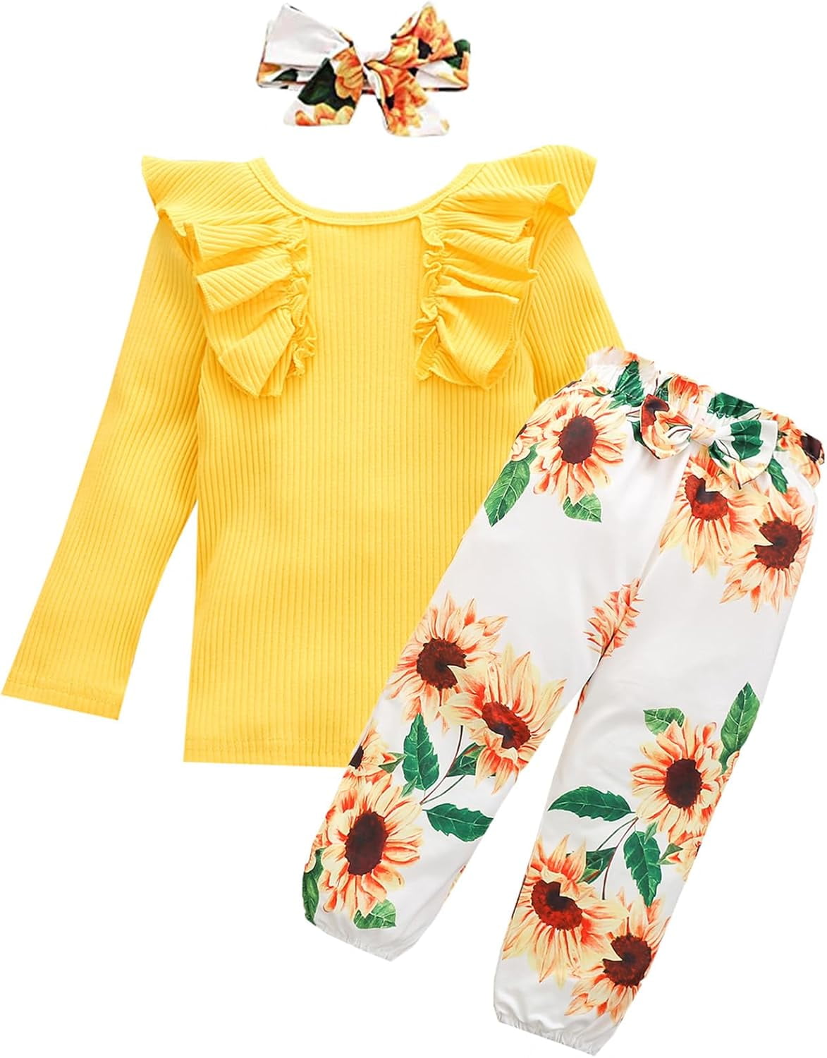 Baby Girl Clothes Set Gift for Kids Toddler Outfits Long Sleeve Ruffle ...