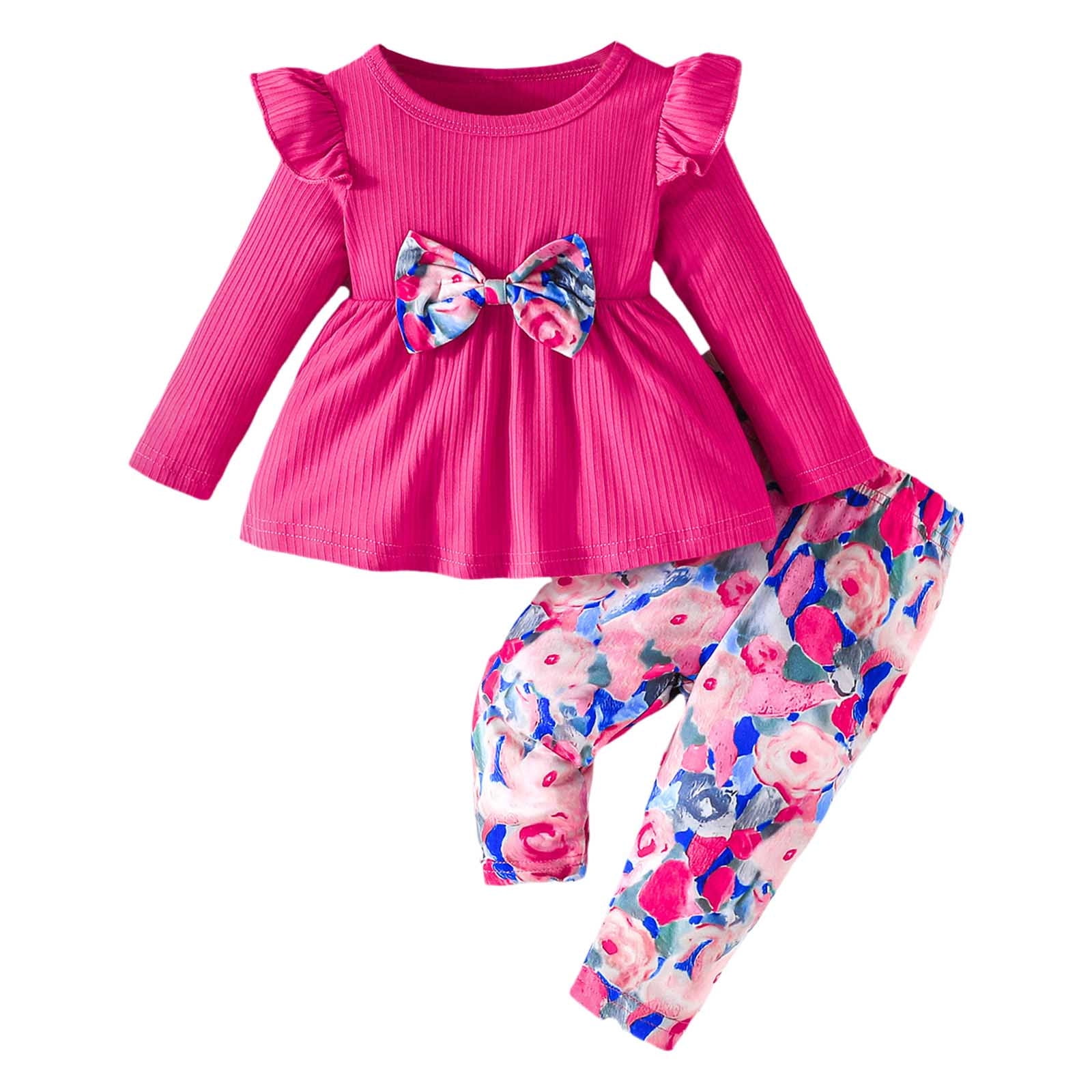 Baby Girl Clothes Toddler Girl Clothes Outfits Bowknot Clothing Floral ...