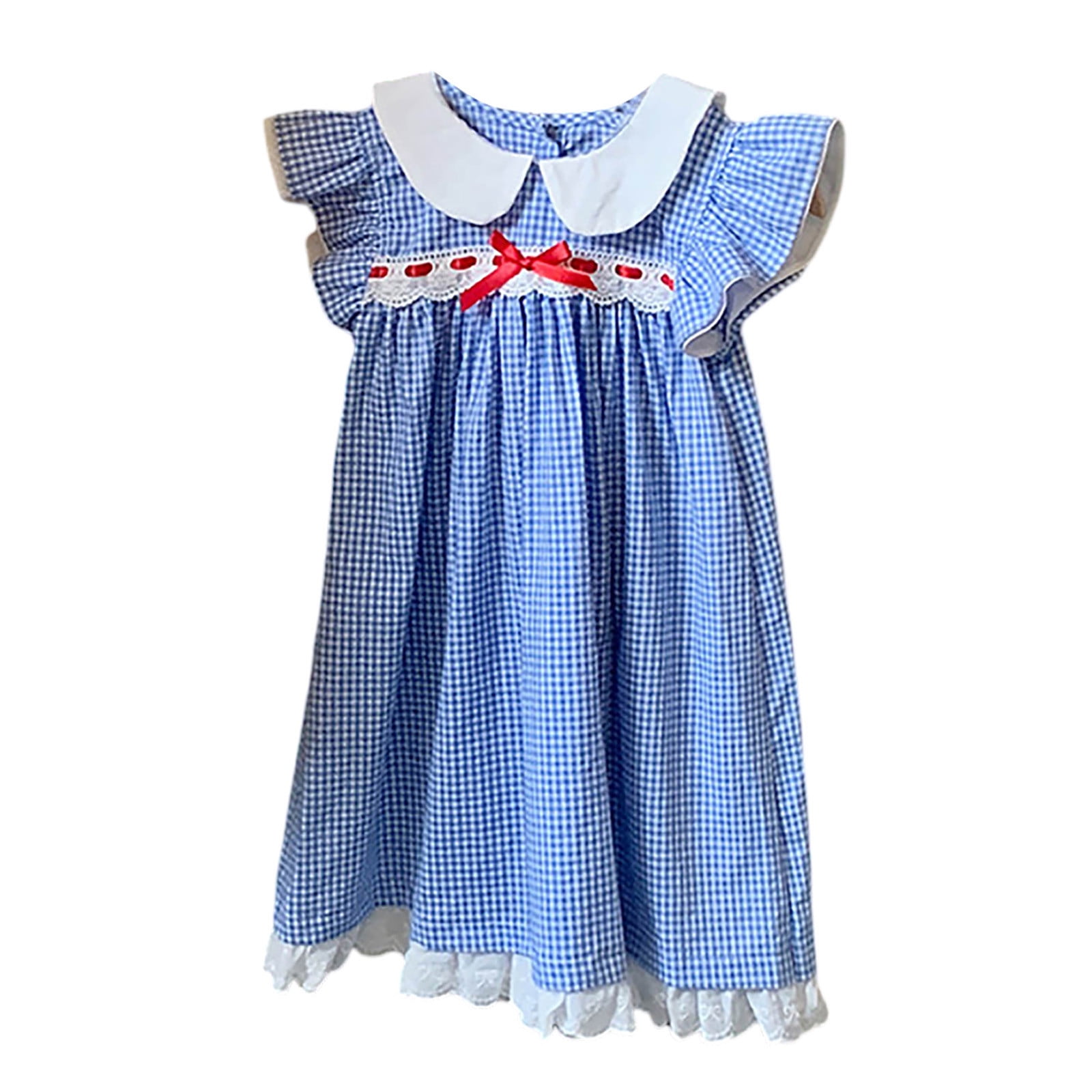 Baby Girl Dresses 4T Months Church Ruffle Dress Solid Color Sundress ...