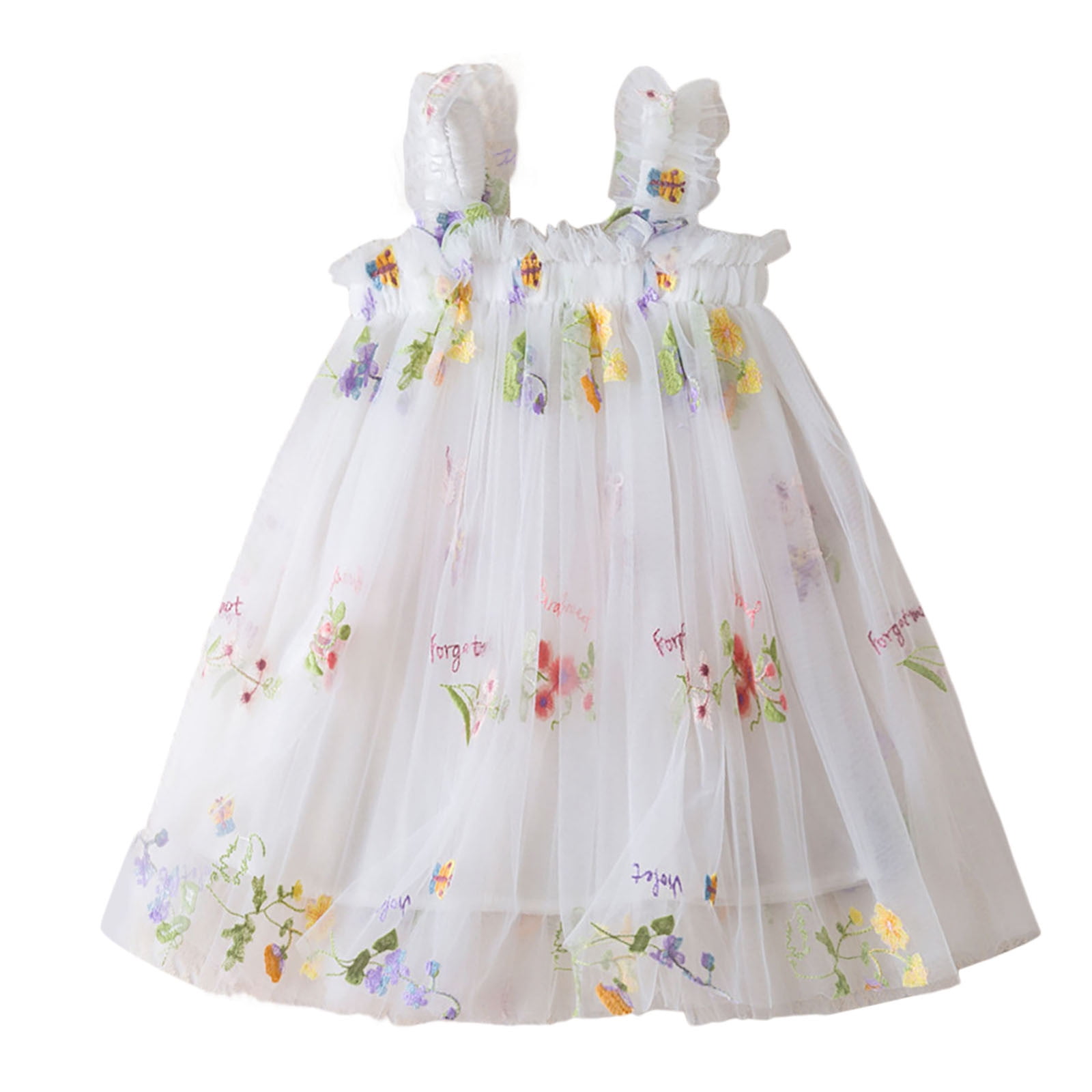 Baby Girl Dresses Sleeveless Embroider Princess Dance Party Floral ...