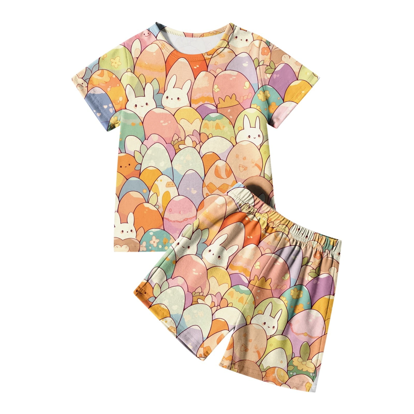 Baby Girl Easter Outfit Cute Easter Bunny Crewneck Short Sleeve T-Shirt ...