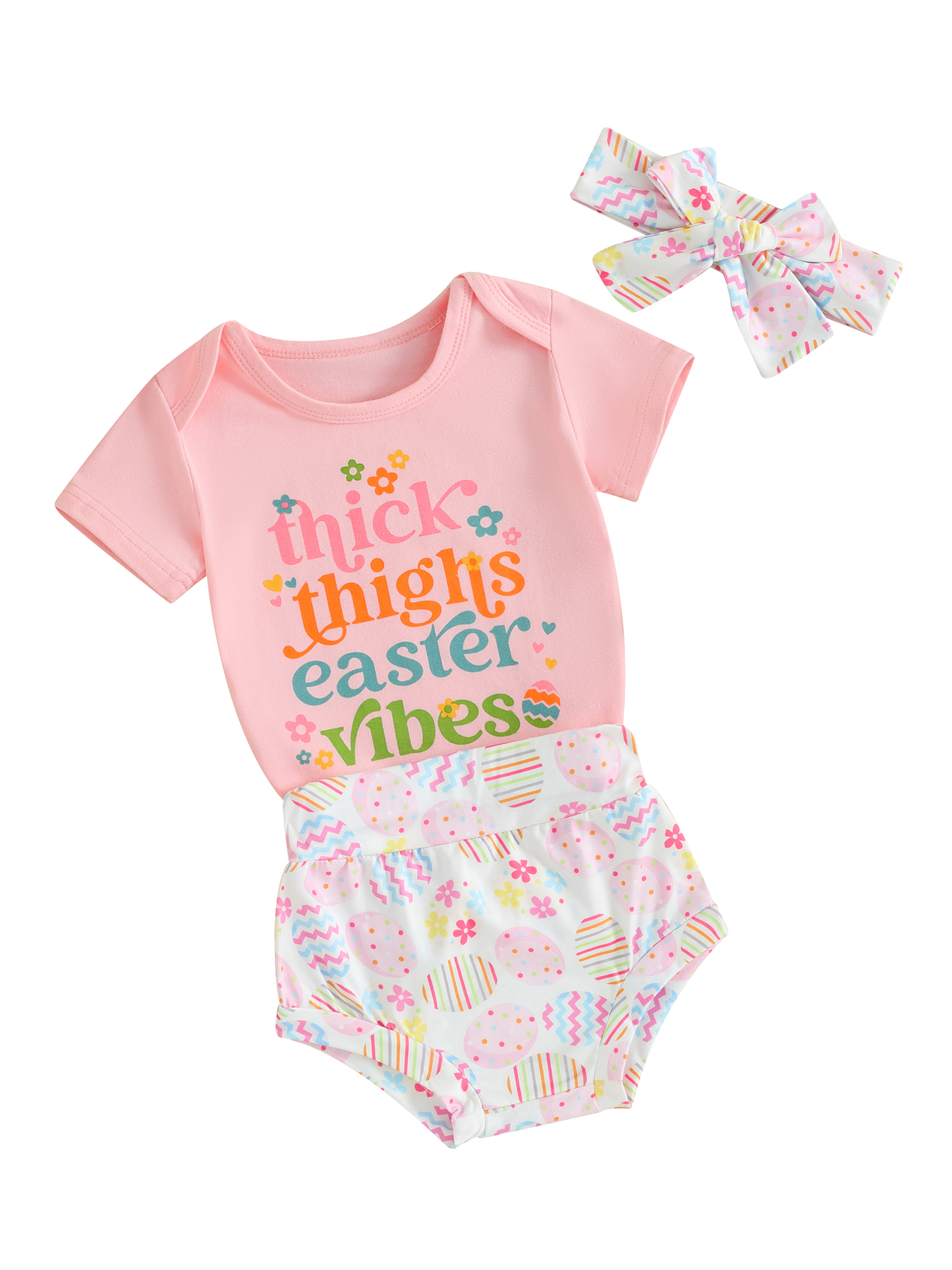 Baby Girl Easter Outfits Summer Clothes Short Sleeve Romper Tops Ruffle ...