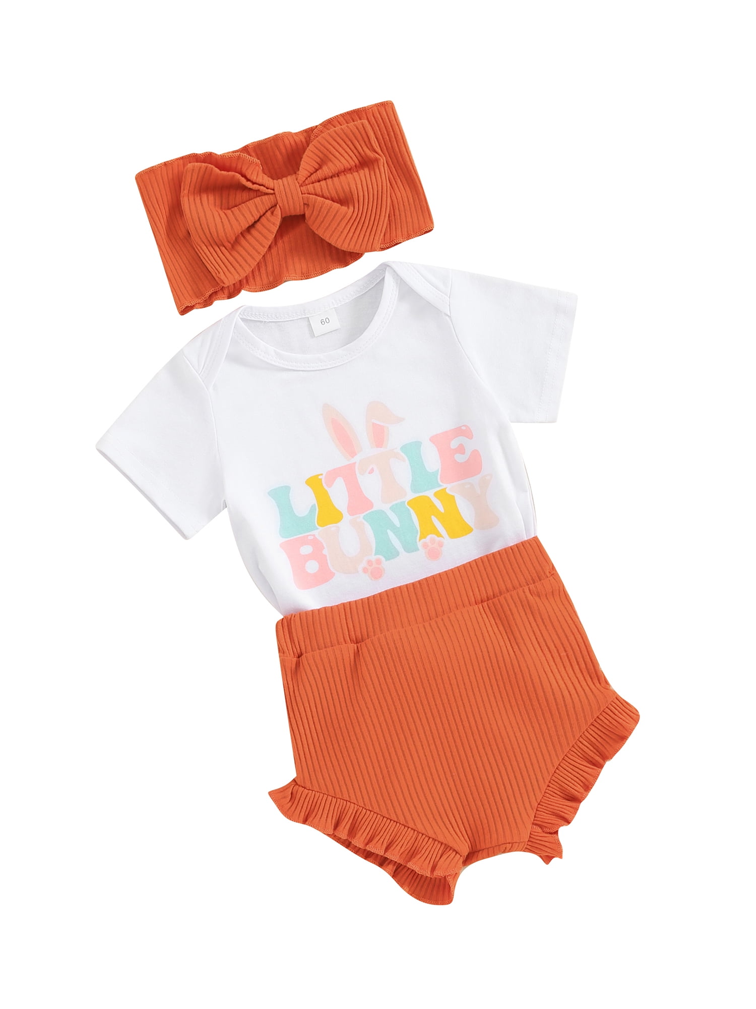 Baby Girl Easter Outfits Summer Clothes Short Sleeve Romper Tops Ruffle ...