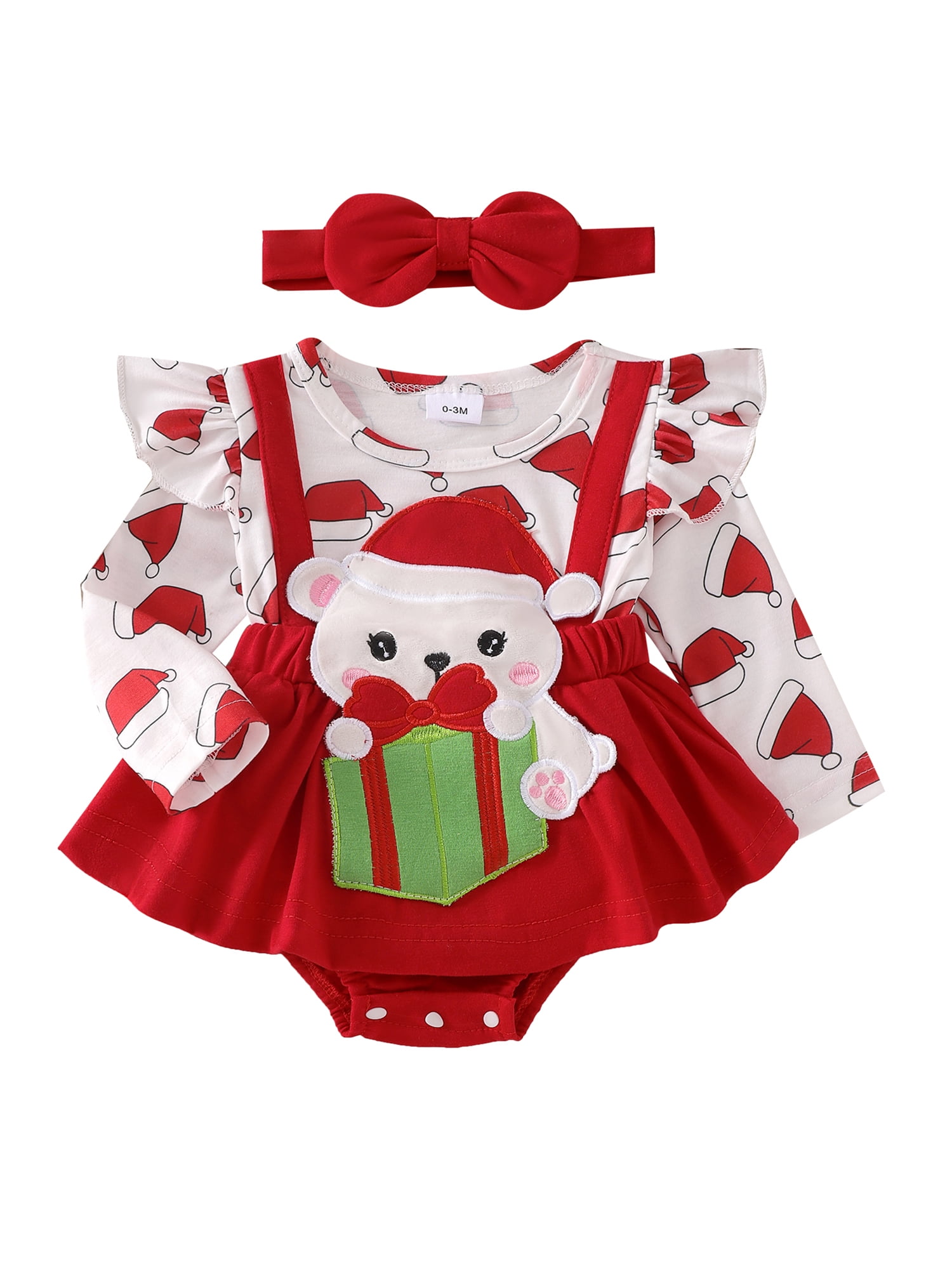 Baby Girl Fall Romper Dress Ruffled Turkey Print Long Sleeve Jumpsuit ...