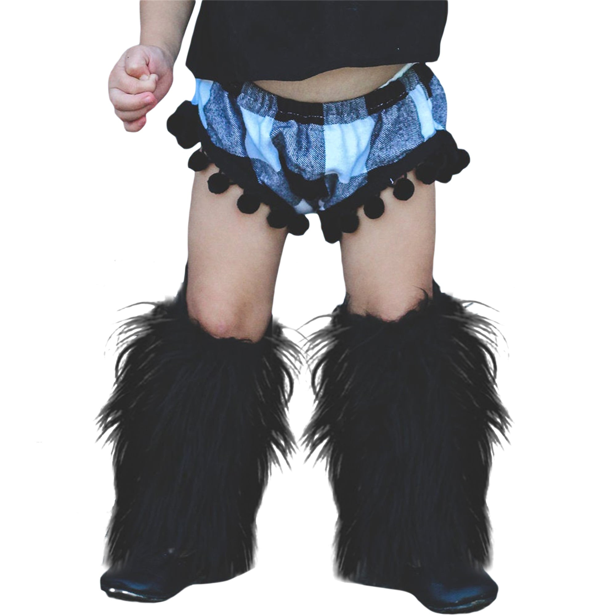 Baby Girl Faux Fur Leg Warmers Soft Cozy Fuzzy Boot Cuff Cover Party ...