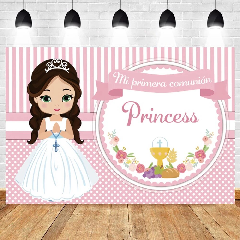 Baby Girl First Communion Photography Backdrop Holy Grail Party Decor ...