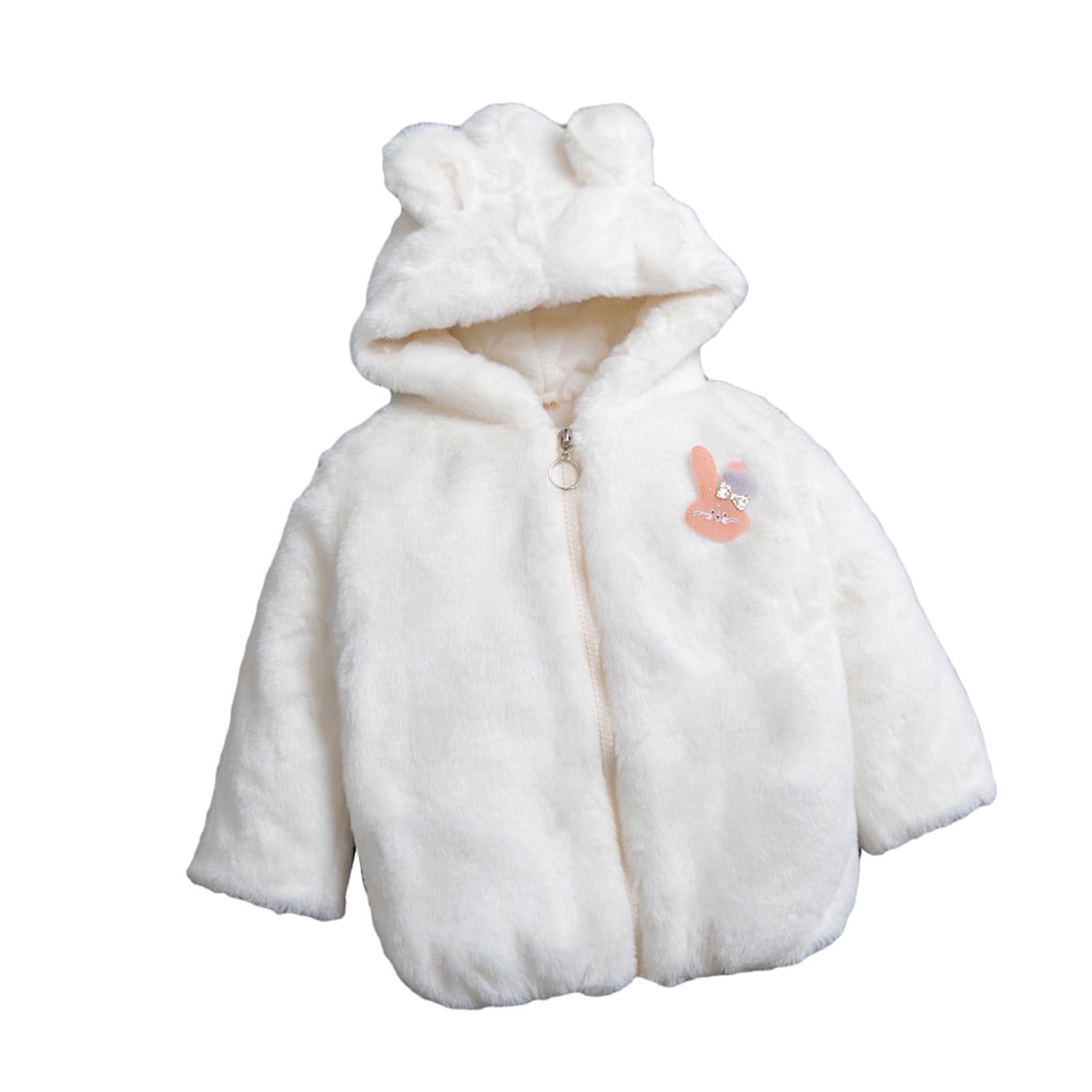Baby Girl Fluffy Fur Poncho Jacket Cute Ear Hooded Coat - Walmart.com