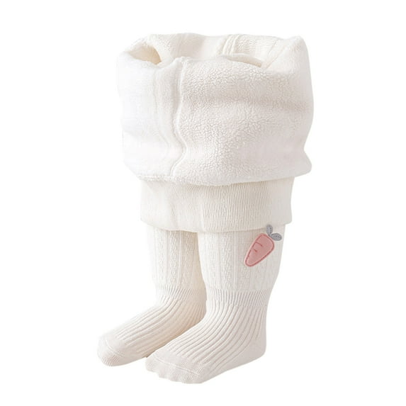 Baby Girl Footed Tights Warm Winter Knit Leggings With Decorative Bow ...