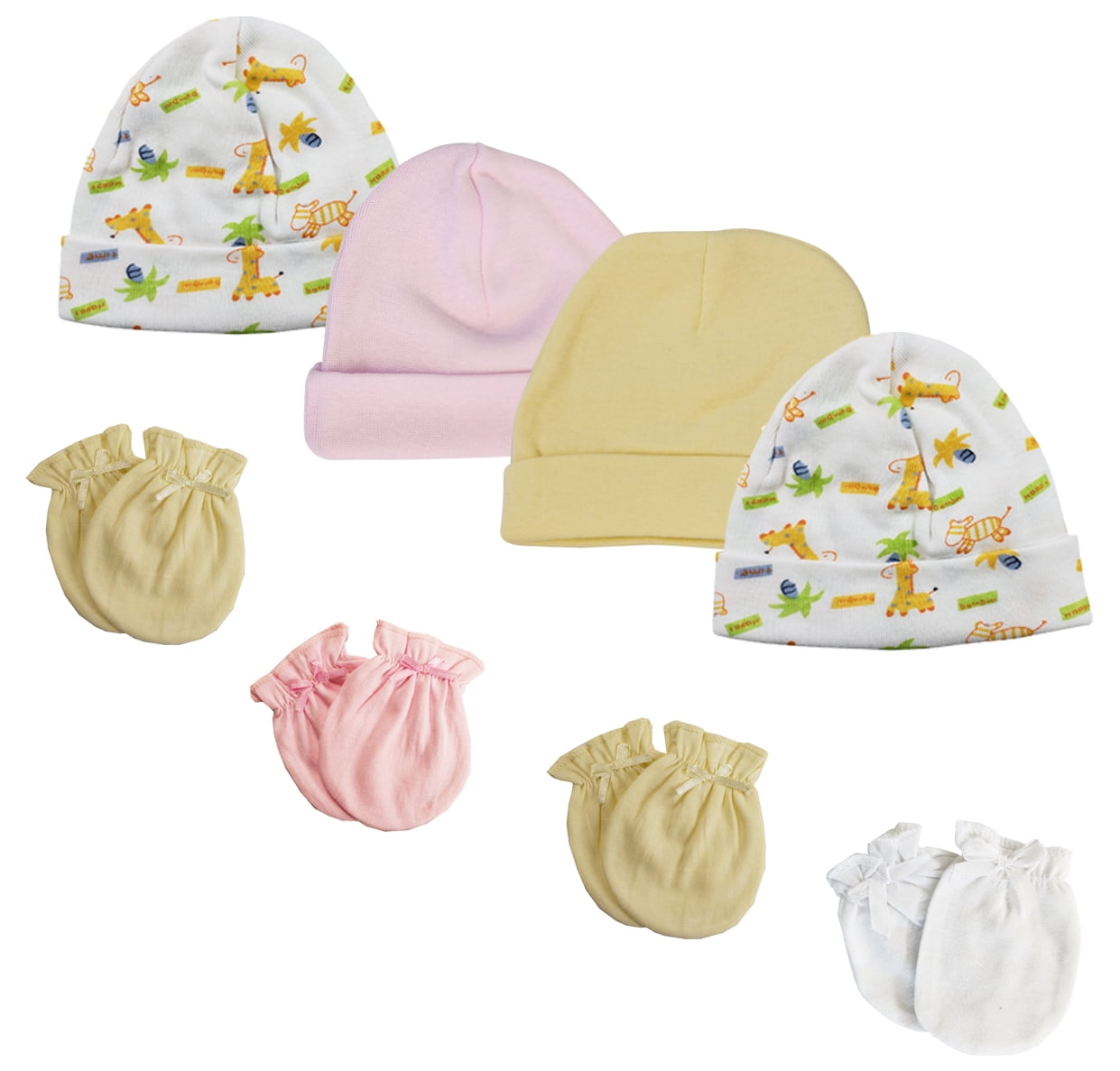 Baby Girl Infant Caps and Mittens (Pack of 8) - Walmart.com