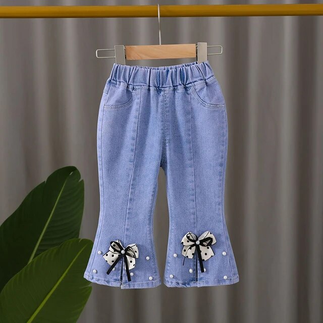 Baby Girl Jeans Pants for 2024 New Spring Clothes for Flared Pants Kids ...