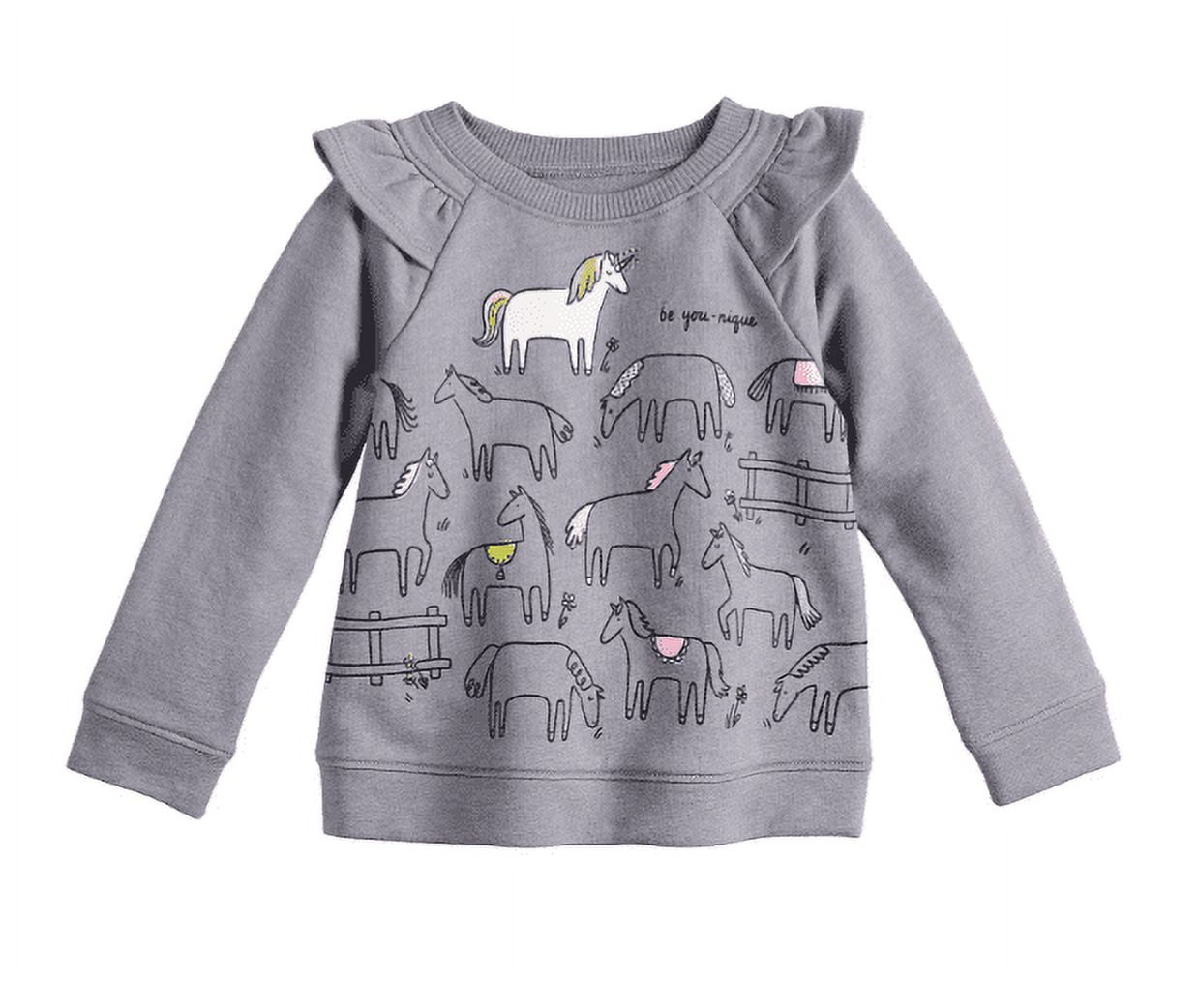 Baby Girl Jumping Beans Raglan Ruffle Sweatshirt, Size: 24 Months, Med ...