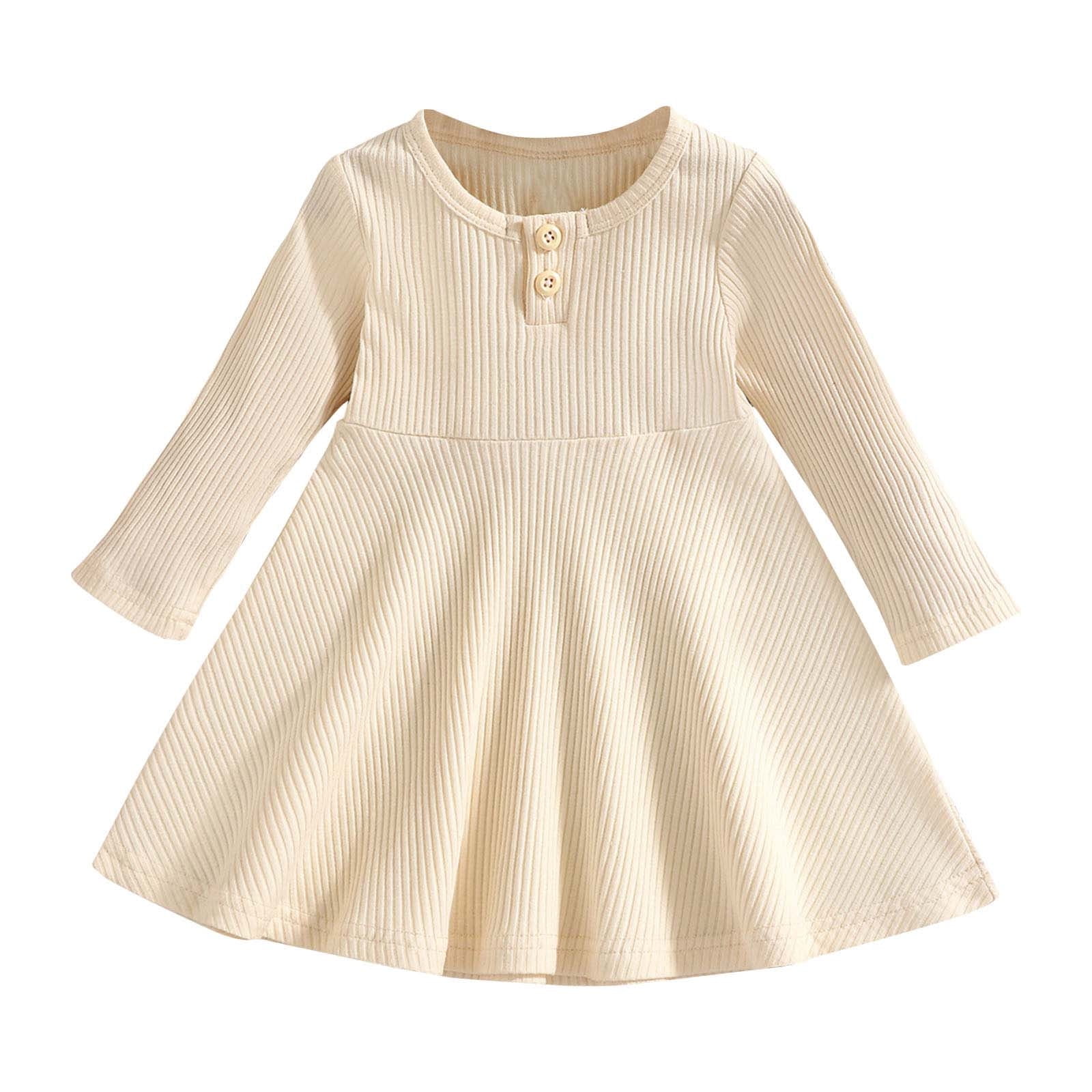 Baby Girl Knit Dress 12-18 Months Long Sleeve Button A-Line Fall Casual ...
