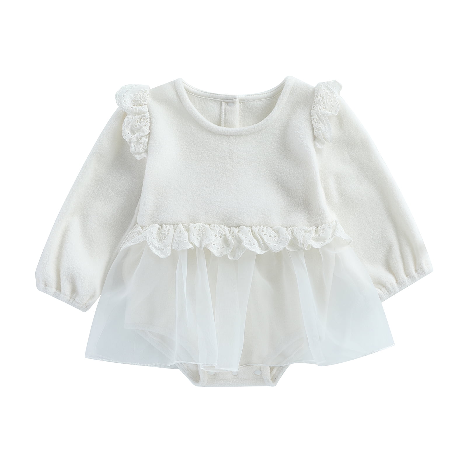 Baby Girl Lace Trim Romper Backless Bodysuit Jumpsuits for Newborn ...