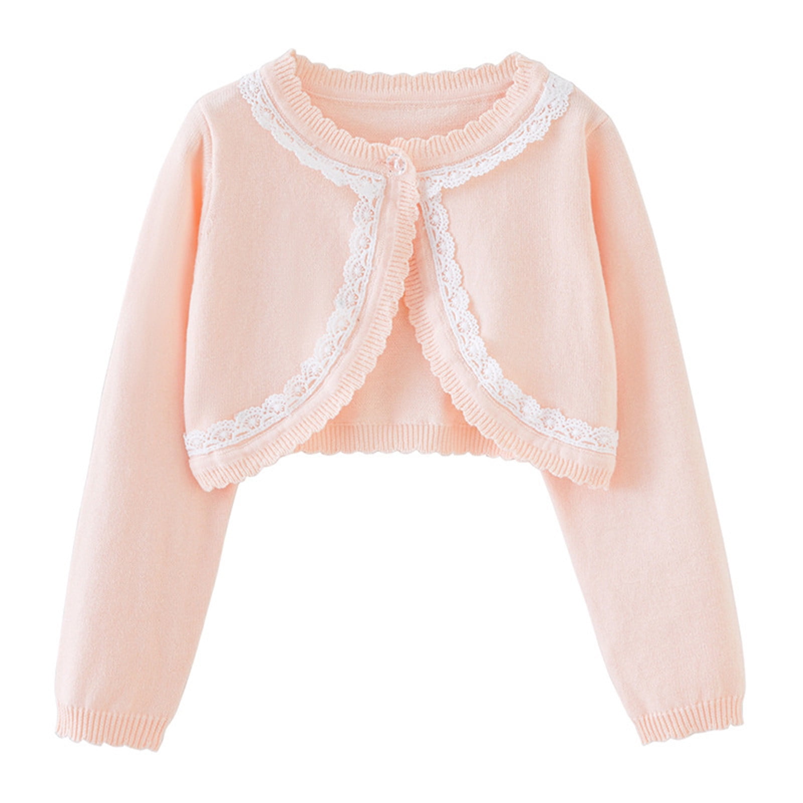 Baby Girl Long Sleeve Bolero Shrugs Girls One-Button Plain Cotton ...