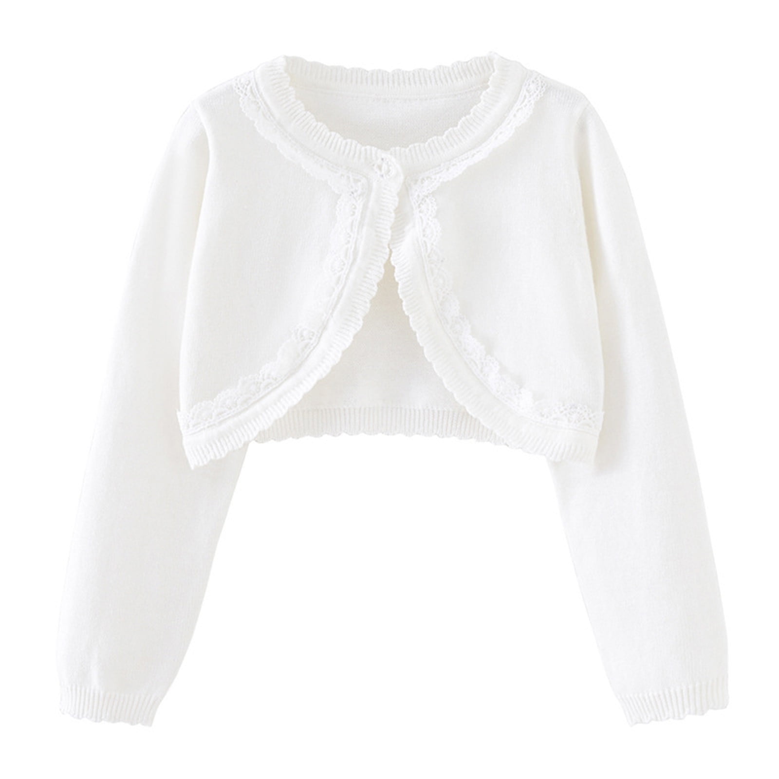 Baby Girl Long Sleeve Bolero Shrugs Girls One-Button Plain Cotton ...