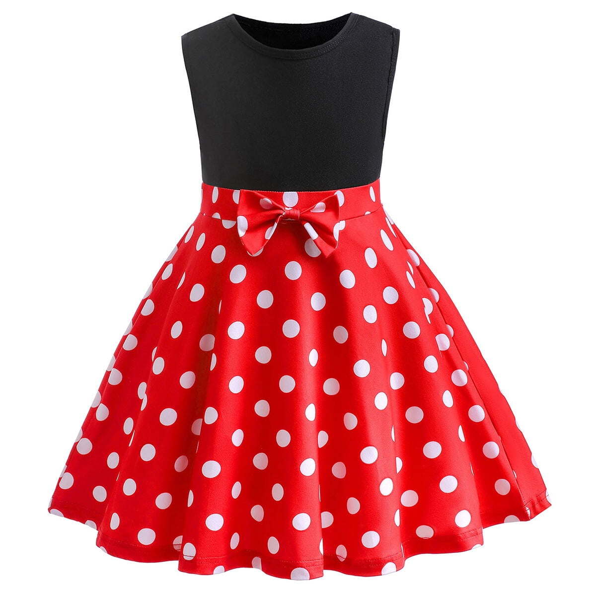 Baby Girl Mini Mouse Dress Polka Dots Fancy Dress Up Costume，2-6Y ...
